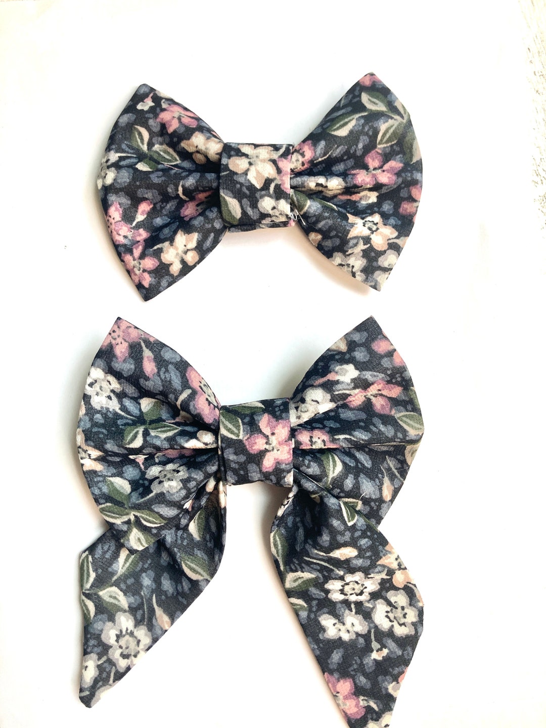 Floral Collar Sailor Bow Tie Set, Dog Bow, Bow Tie for Dog & Cat, or ...