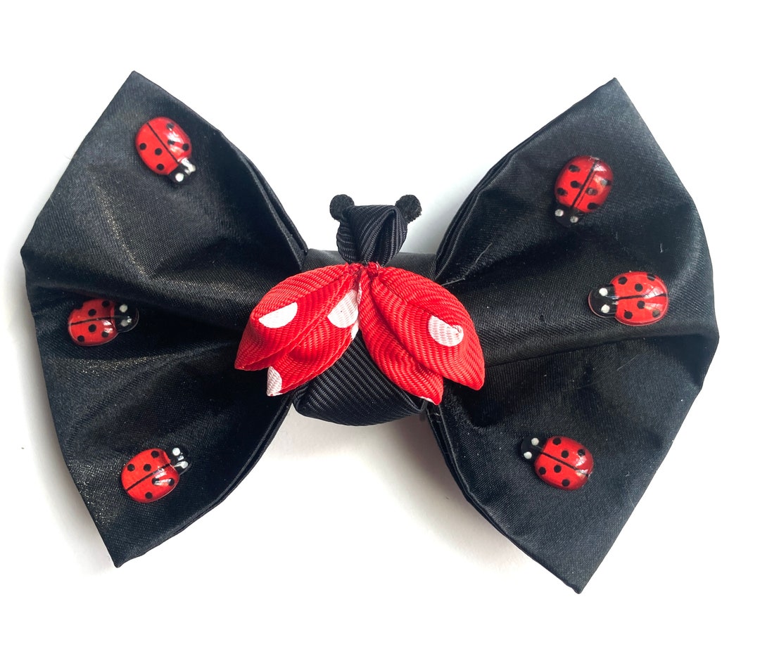 Ladybug Love Hairbow, Custom Made Dog Bow, Cat Bow, Bow Tie for Pet, or ...