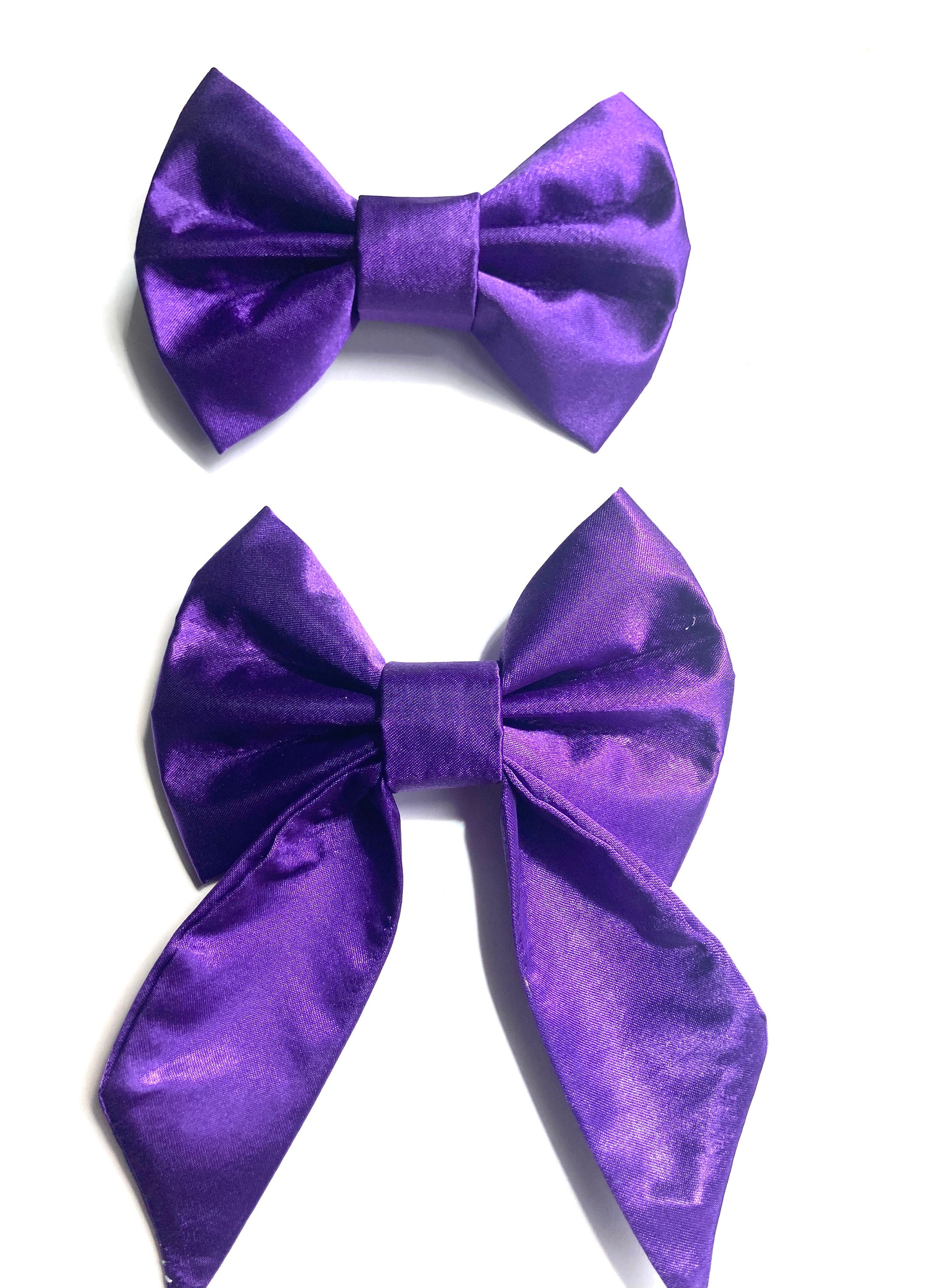 Purple Satin Collar Sailor Bow Tie Set, Dog Bow, Bow Tie for Dog & Cat ...