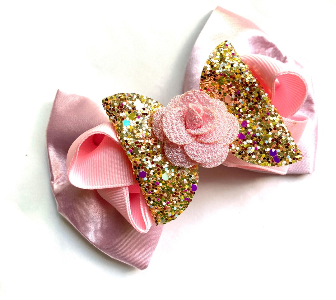 Petal Pink Rose Bow, Custom Made Dog Bow, Bow Tie for Dog & Cat, or ...
