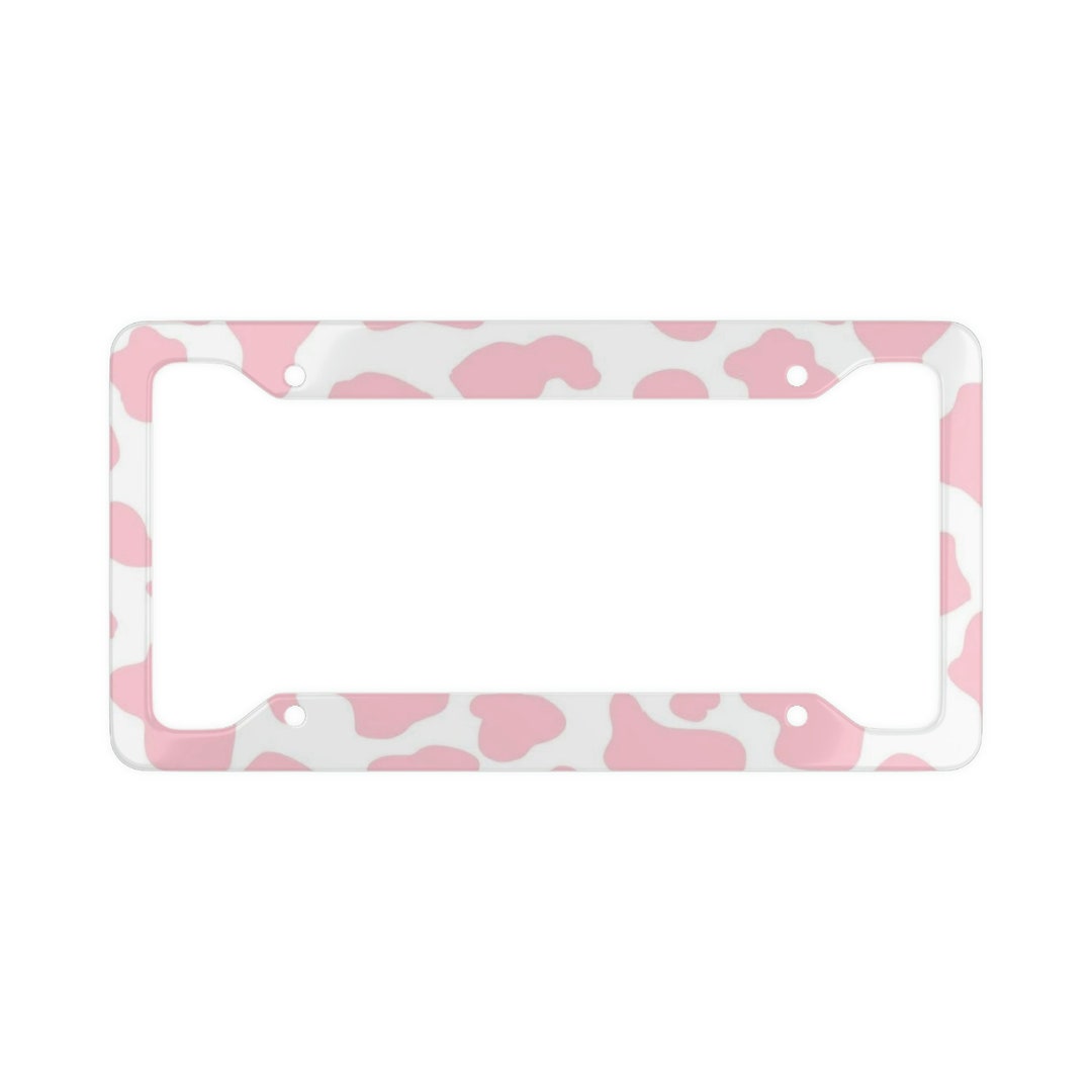 Pink Cow Print License Plate Frame - Etsy