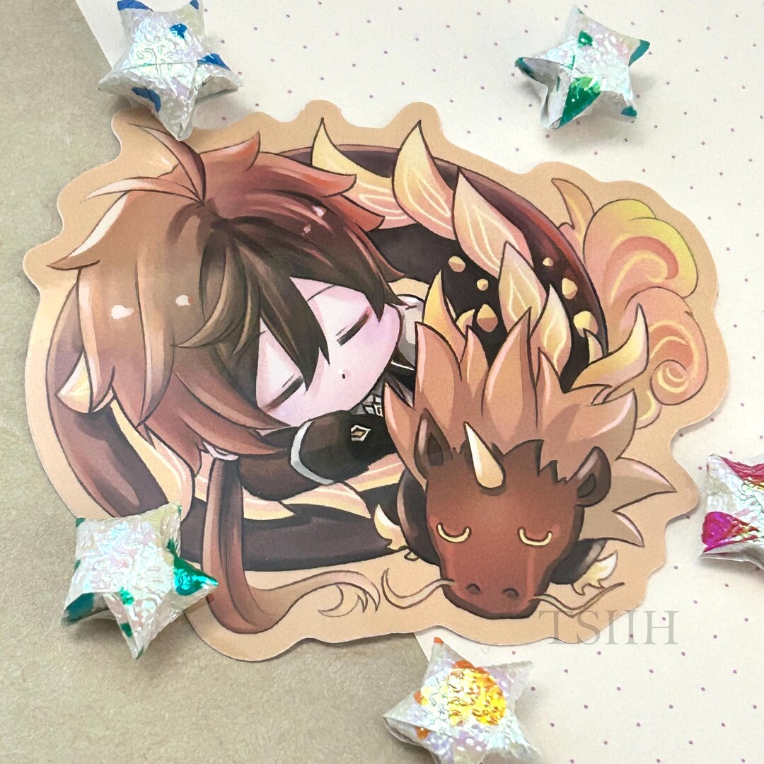 Sleepy Zhongli Sticker genshin Impact - Etsy