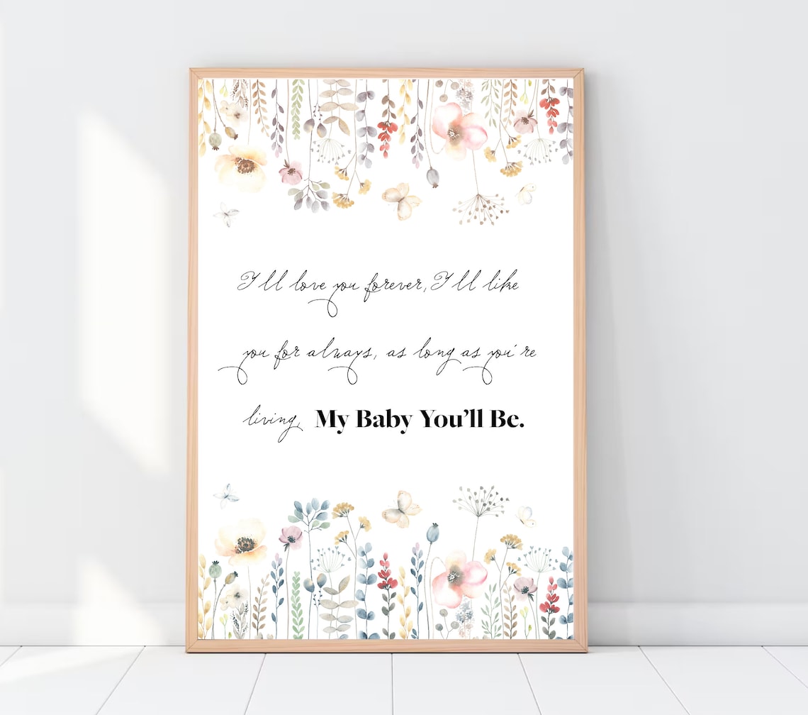 DIGITAL FILE, Forever My Baby, Nursery Decor, Baby Quote Print, Baby ...