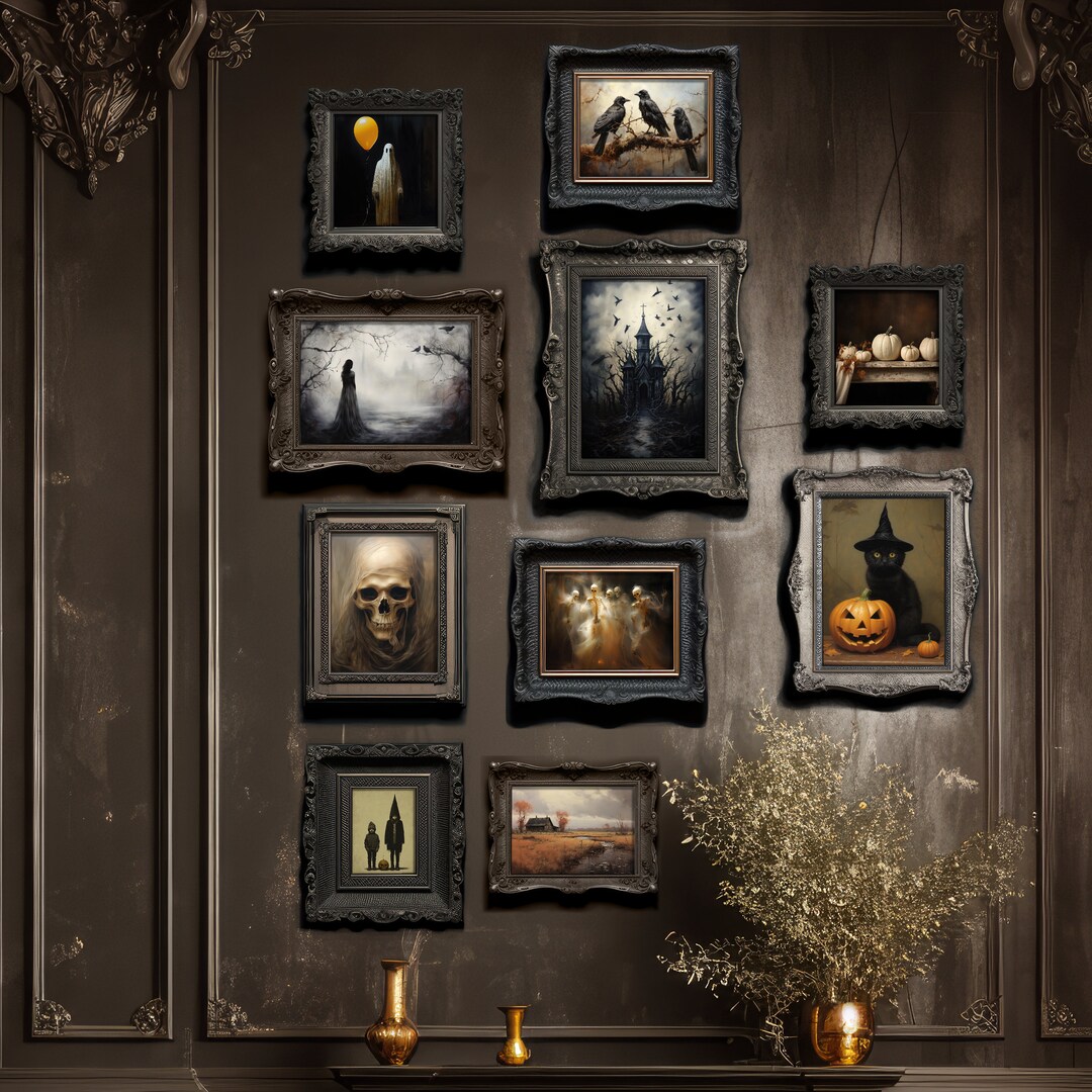 Vintage Halloween Art Print Set Dark Academia Halloween - Etsy