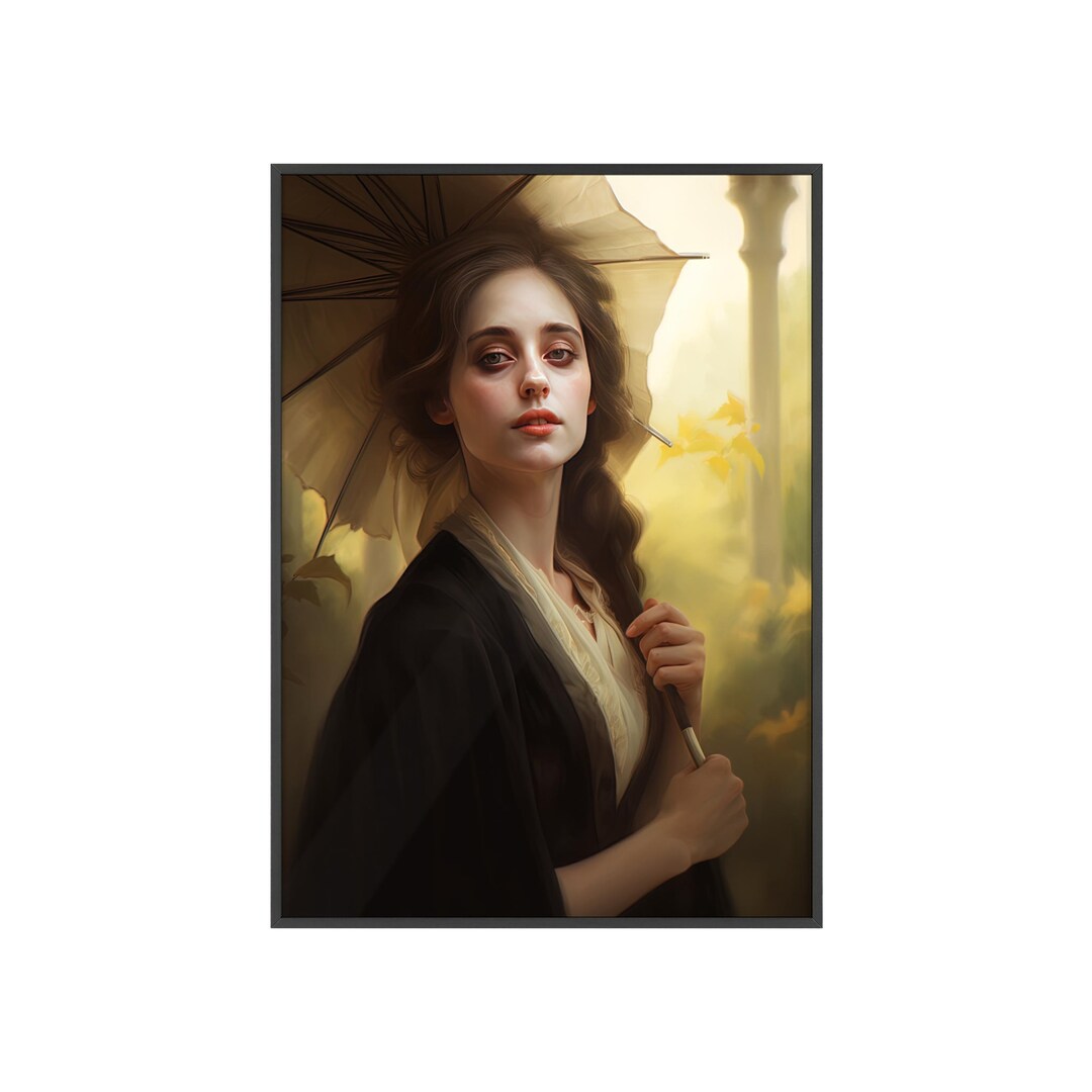 GOTH GIRL With PARASOL 2, Gothic Home Décor, Digital Art, Gothic Lady ...