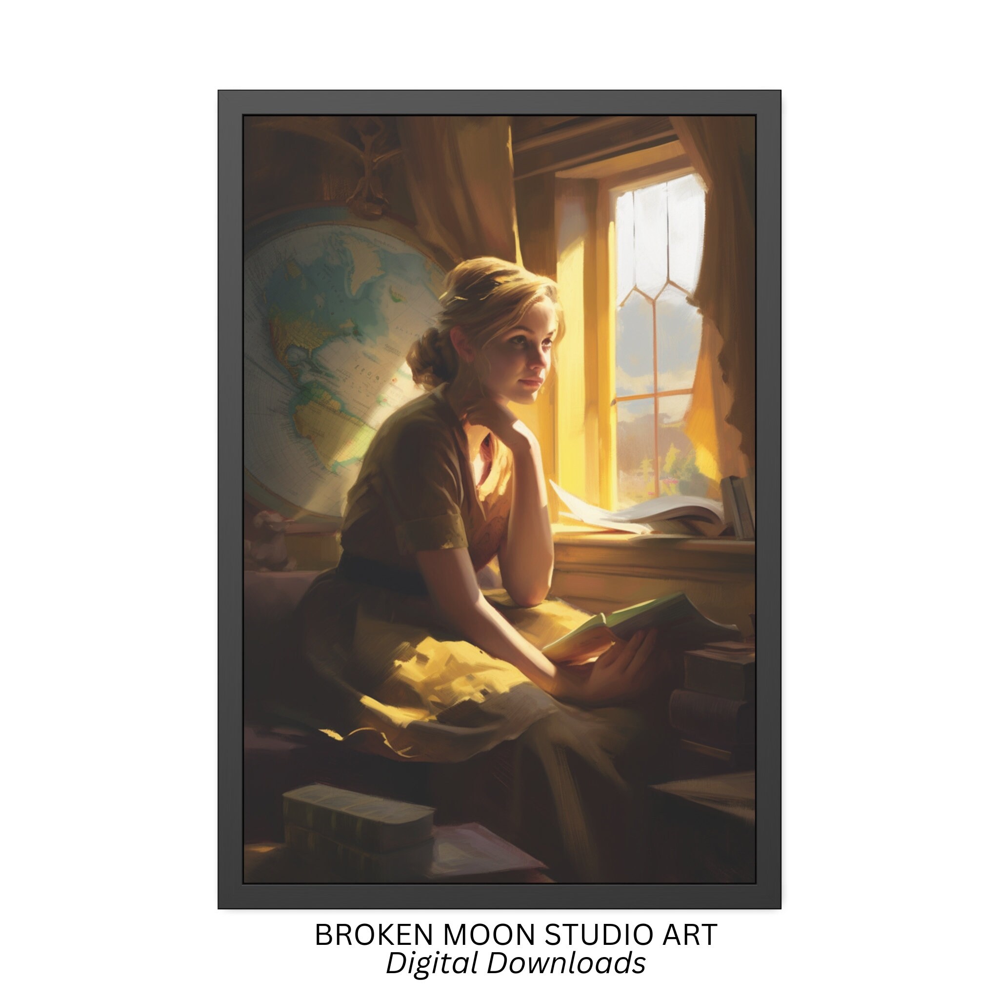 DAYDREAMS, Digital Poster, Reading, Intellectual Curiosity, Young Girl ...