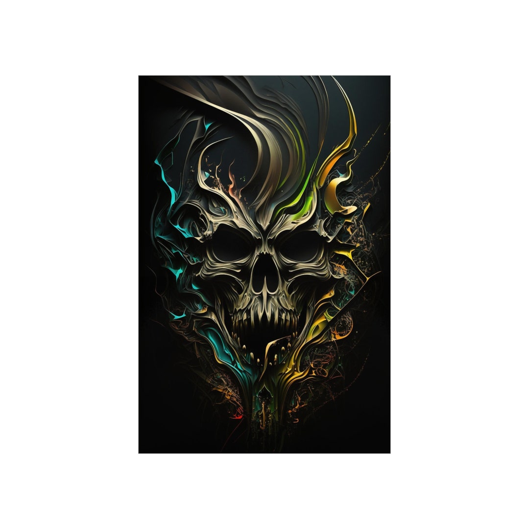 CREEPY ABSTRACT DESIGN 3 / Dark Art Poster, Abstract Skull, Printable ...