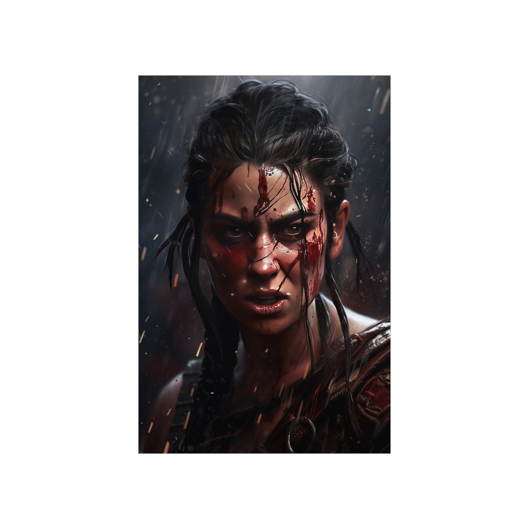 FEMALE WARRIOR, Portrait of a Fierce Warrior, Fearless, Determined ...