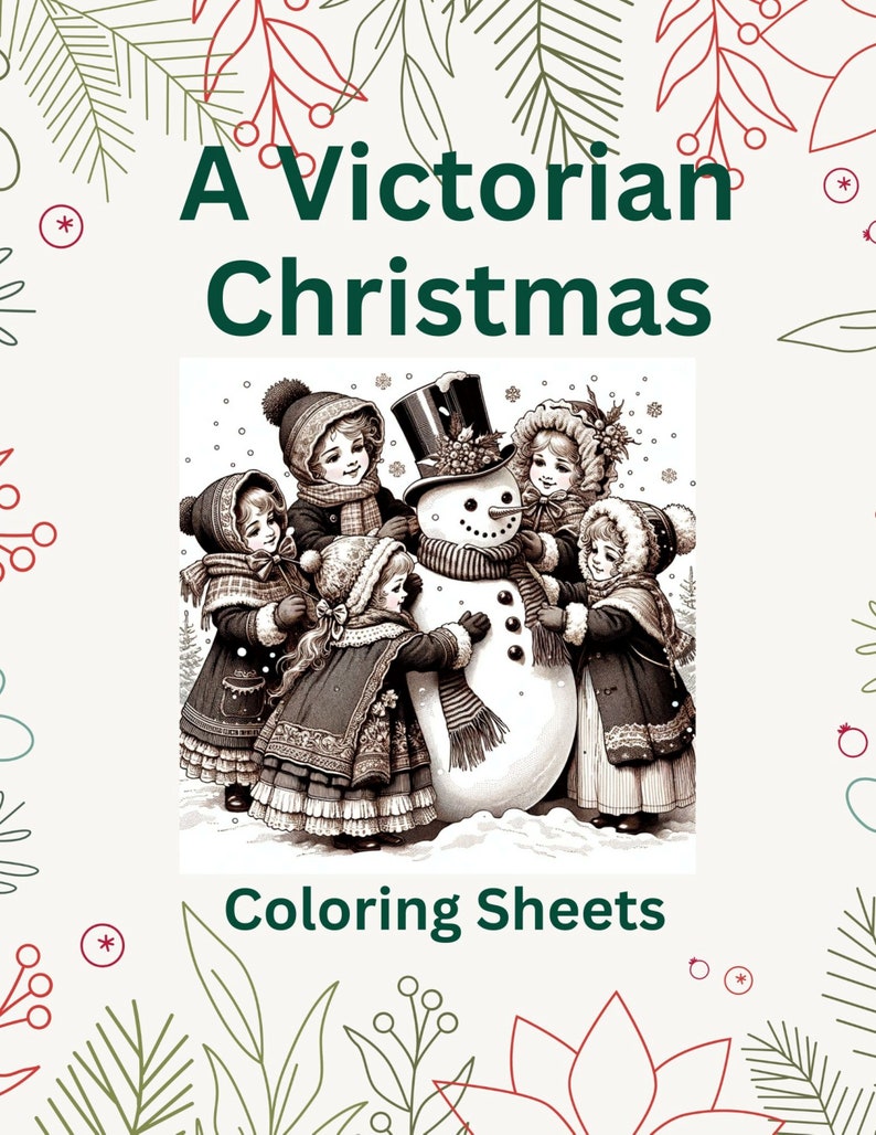 10 VICTORIAN CHRISTMAS Coloring Sheets, Digital Download, Women ...