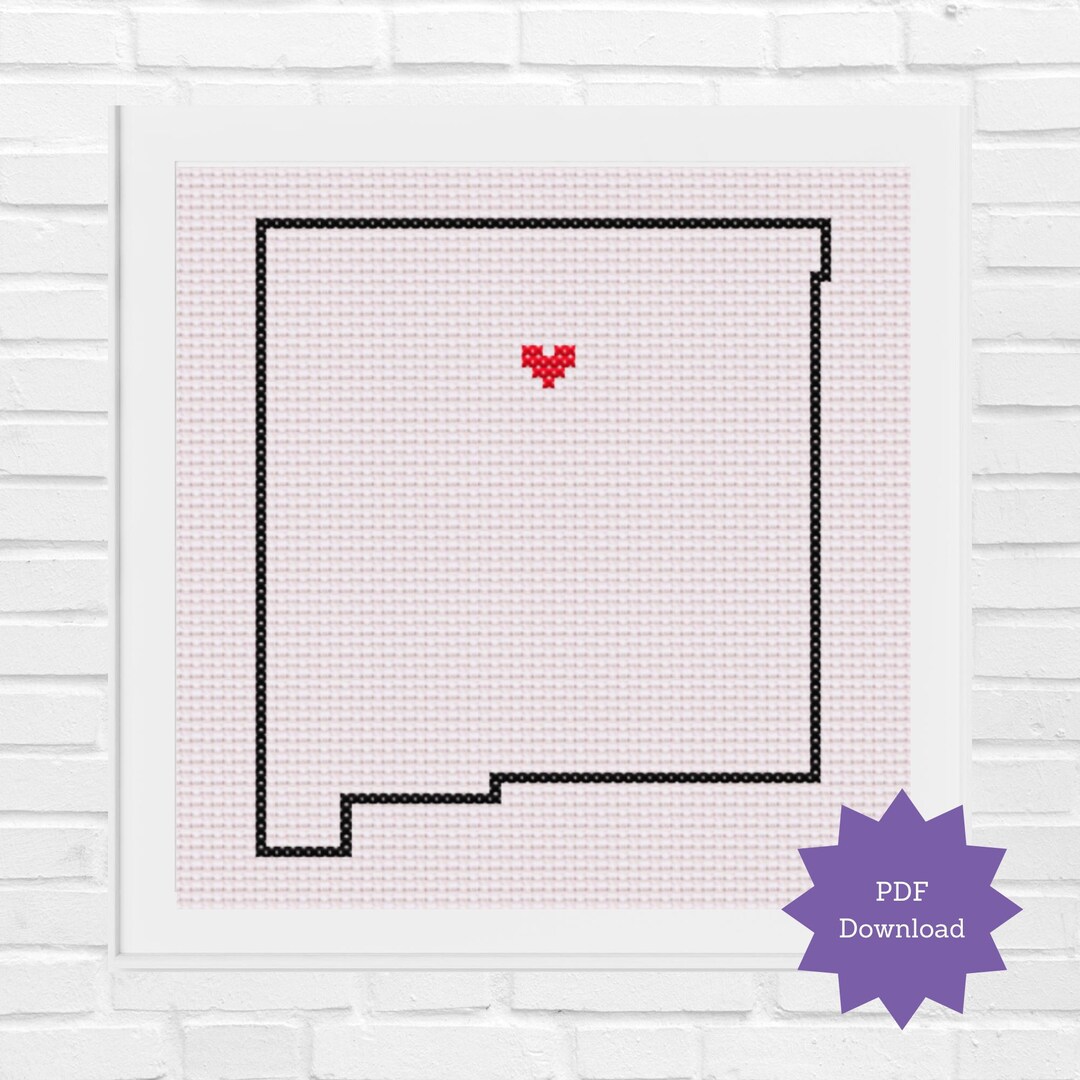 New Mexico Cross Stitch, USA Cross Stitch Pattern, New Mexico ...