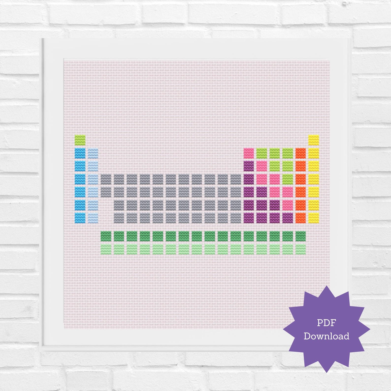 Minimalist Periodic Table Cross Stitch Pattern, Science Cross Stitch ...
