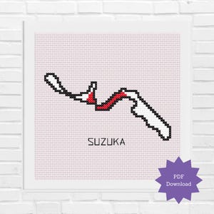 Formula 1 Suzuka Track Cross Stitch Pattern, F1 Japanese Grand Prix ...