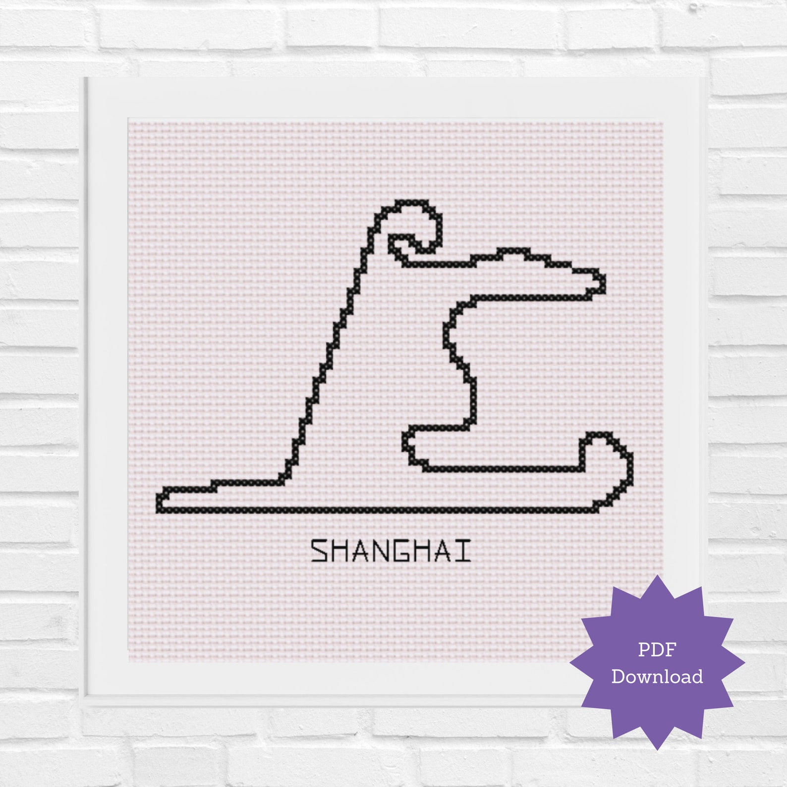 Formula 1 Shanghai Track Cross Stitch Pattern, F1 Chinese Grand Prix ...