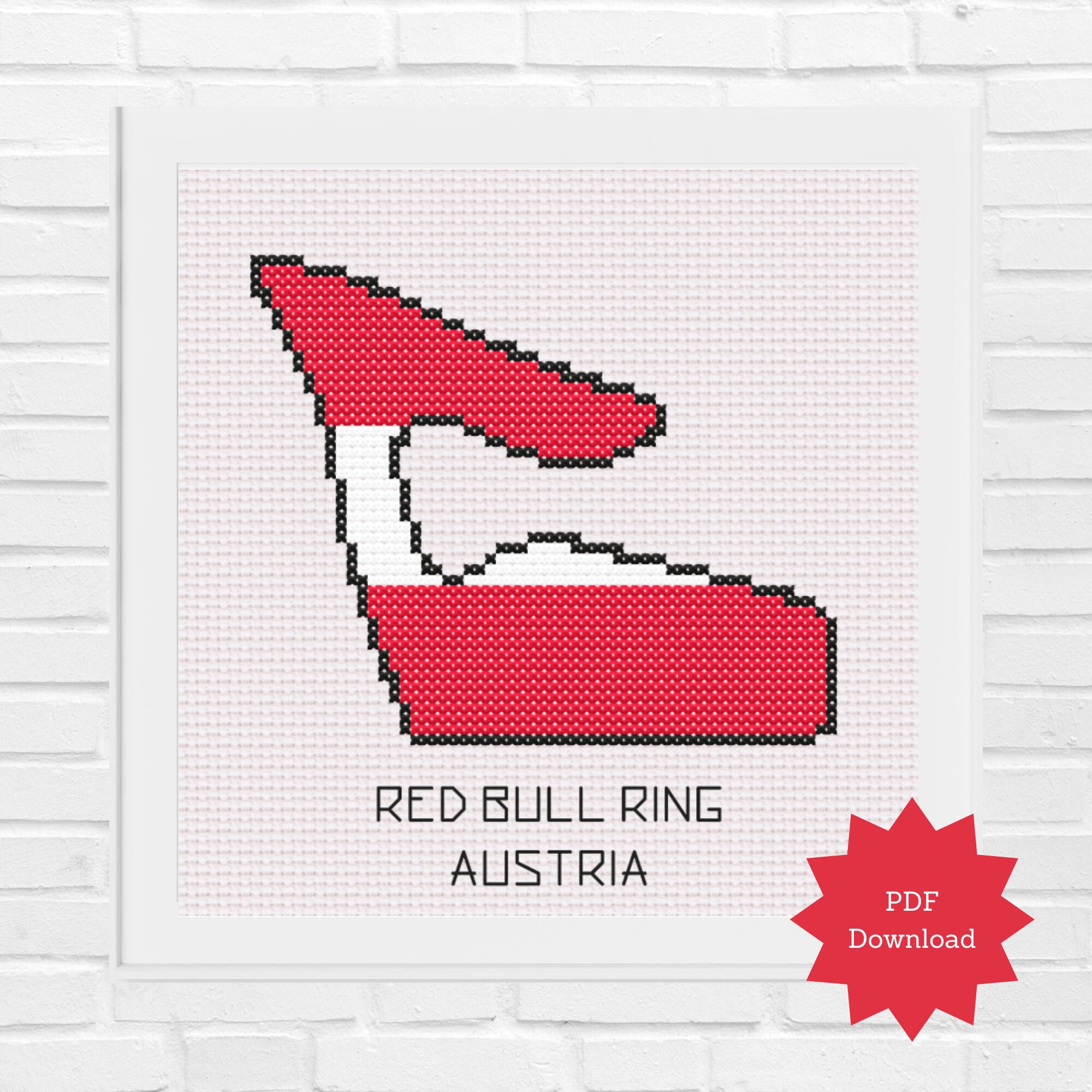 Formula 1 Red Bull Ring Track Cross Stitch Pattern, F1 Austrian Grand ...