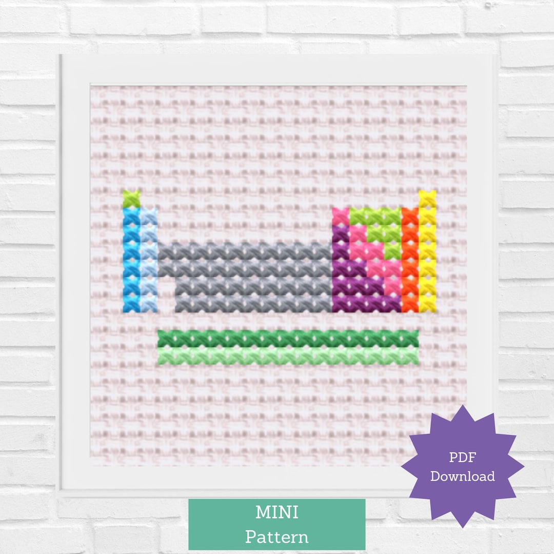 Mini Periodic Table Cross Stitch Pattern, Science Cross Stitch ...