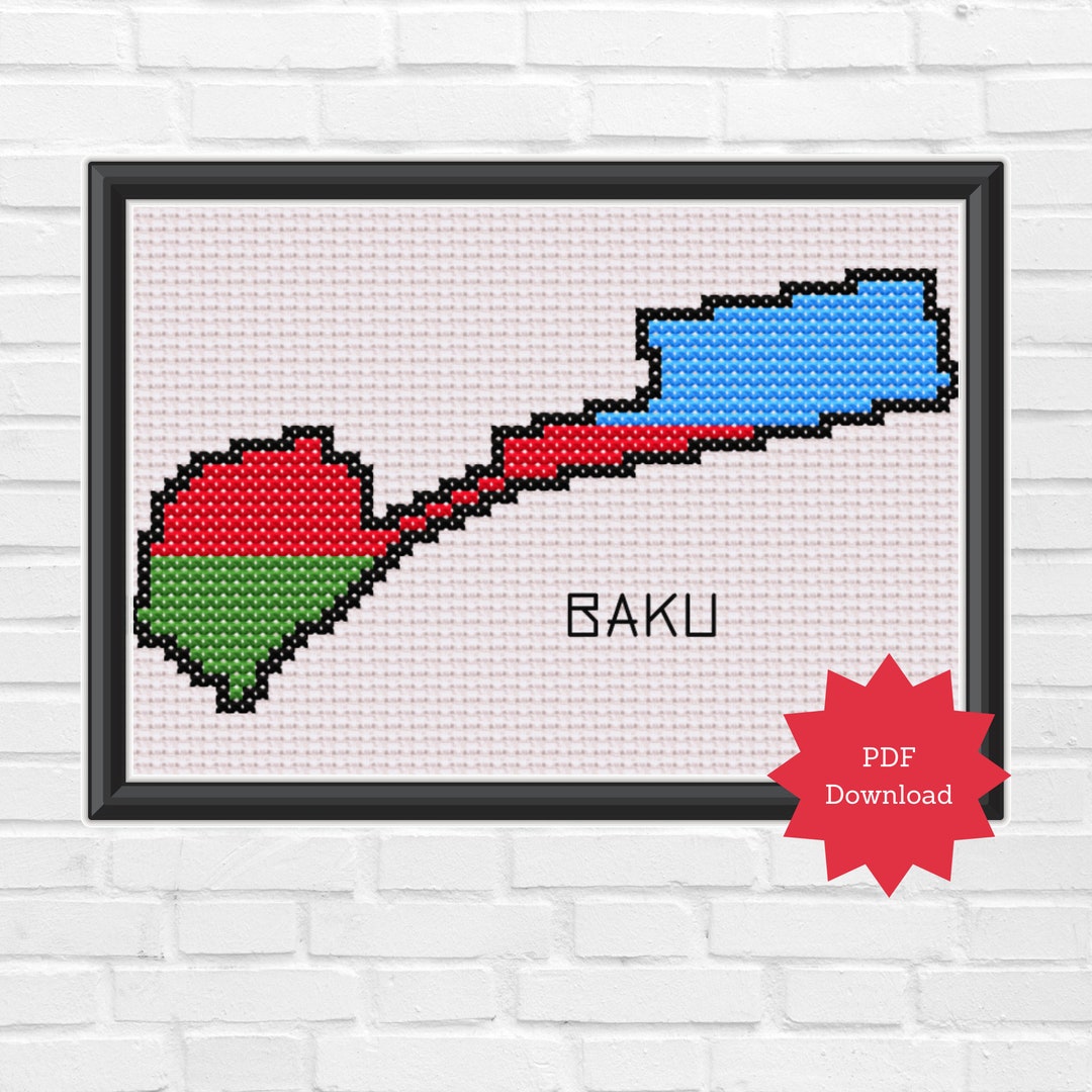 Formula 1 Baku Track Cross Stitch Pattern F1 Azerbaijan Grand - Etsy