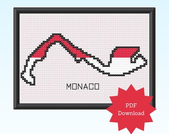 Monaco Grand Prix F1 Cross Stitch Track Map PDF Pattern - Etsy UK