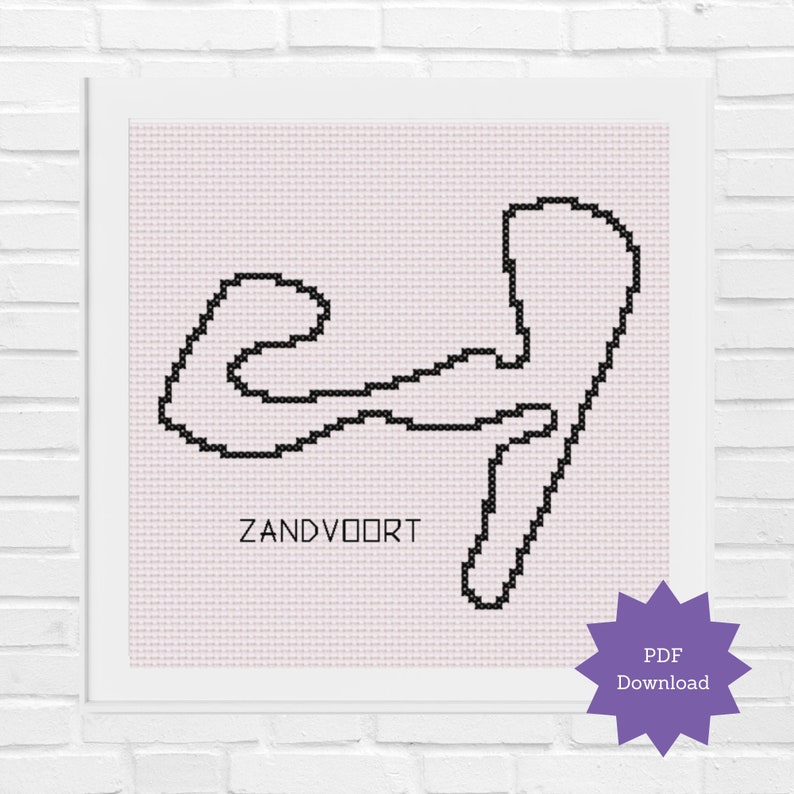 Formula 1 Dutch Grand Prix Cross Stitch Pattern, F1 Zandvoort Circuit ...