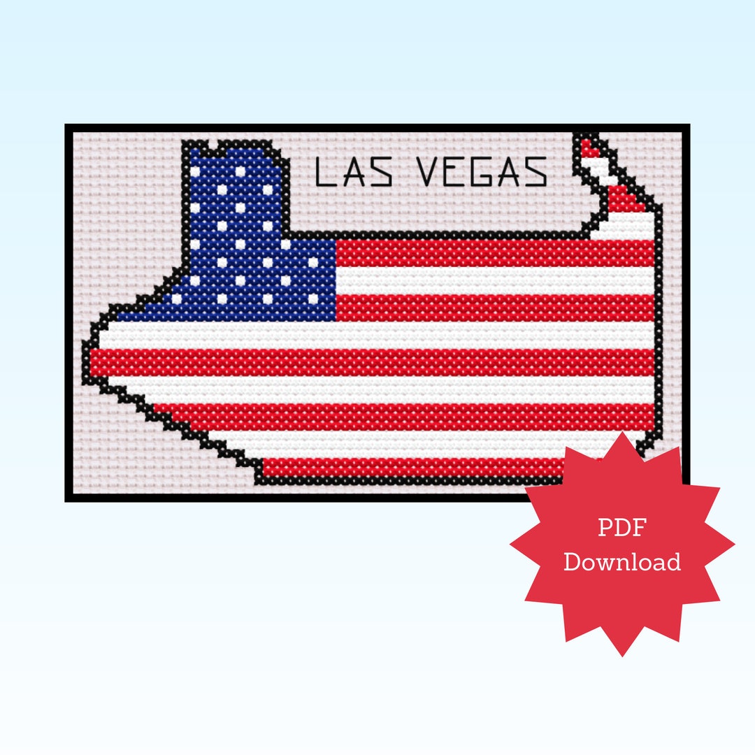 United States Las Vegas Grand Prix Cross Stitch Pattern, F1 Las Vegas ...