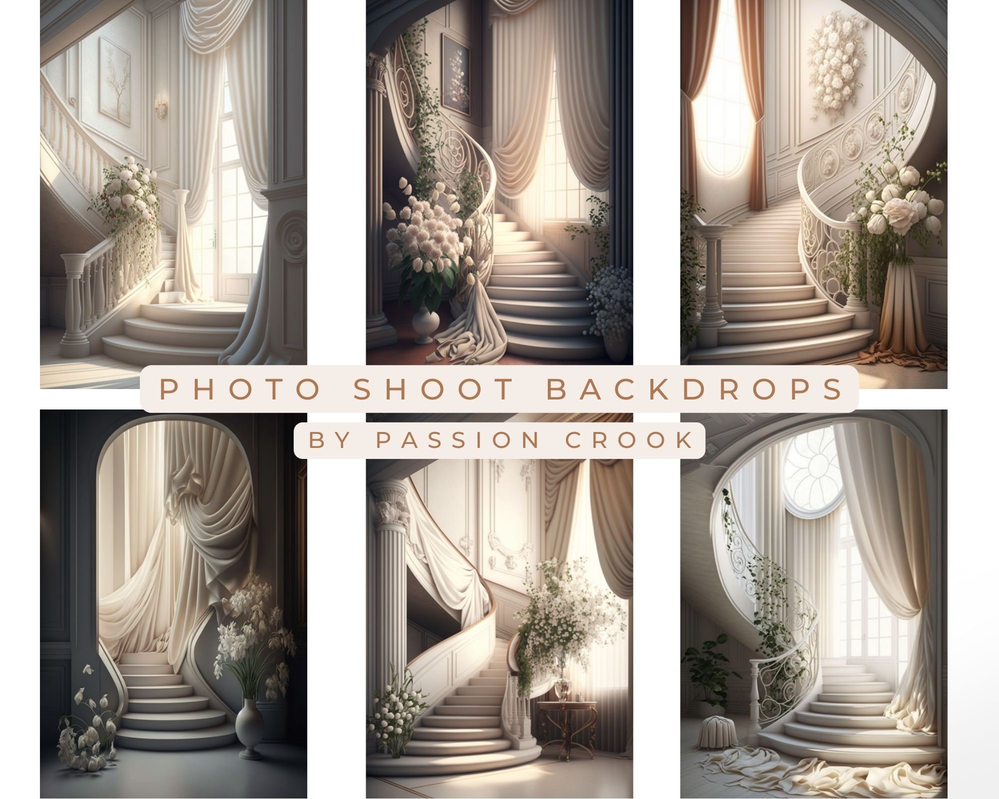 White Staircase Back Drops Digital Download Photo Texture Overlay Beige ...