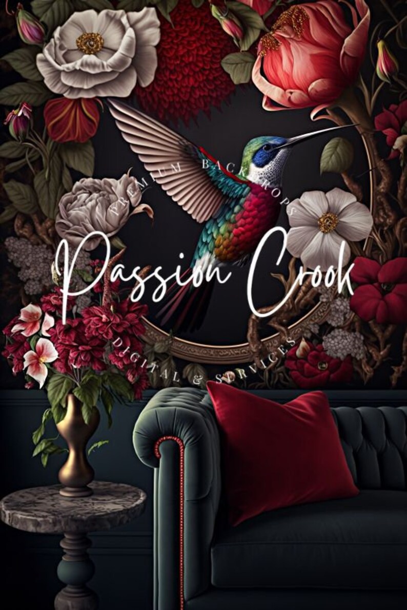 Vibrant Bird Back Drops Digital Download Photo Colorful Floral ...