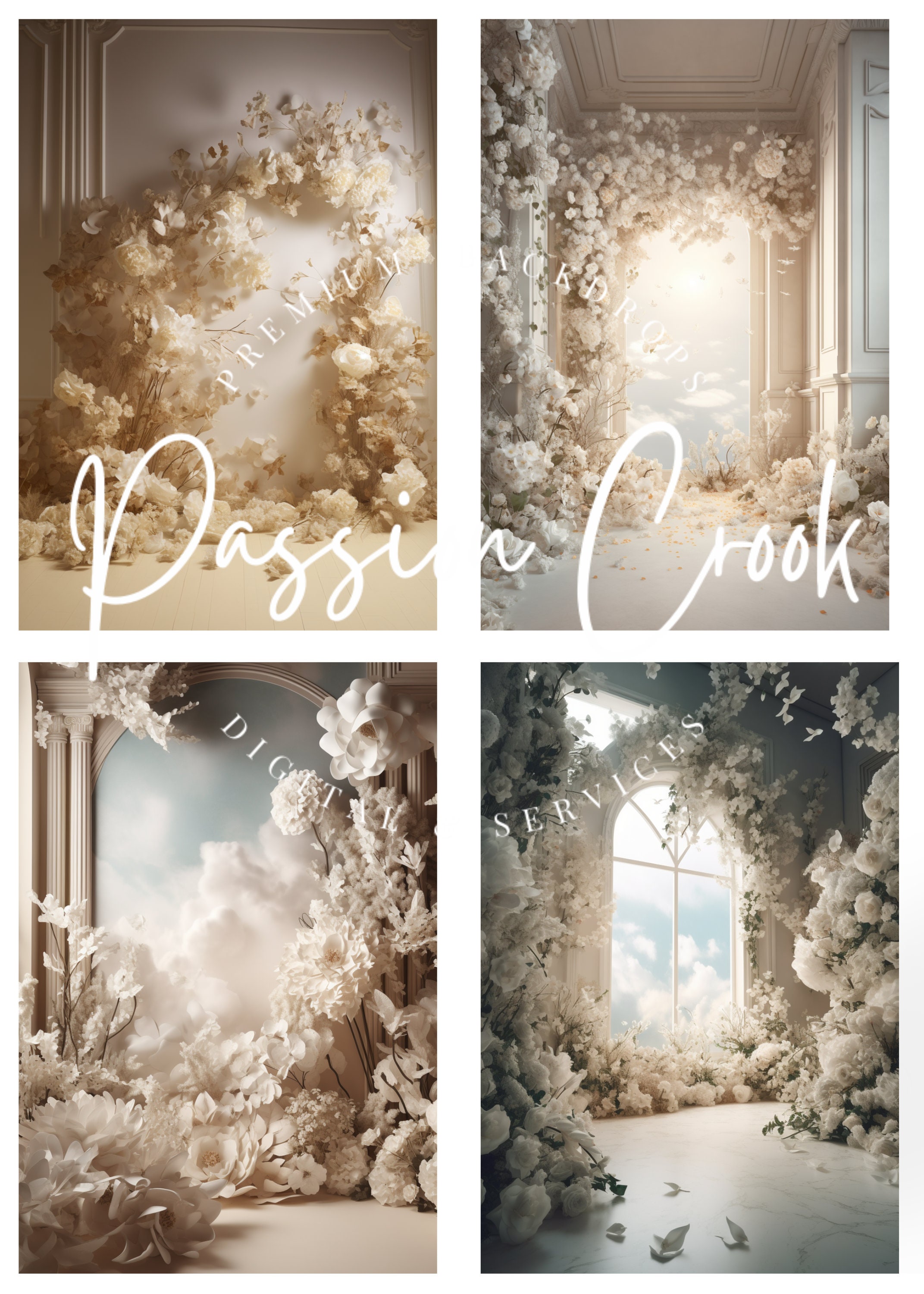 Floral Cloud Backdrop Digital Download Photo Heaven Background - Etsy