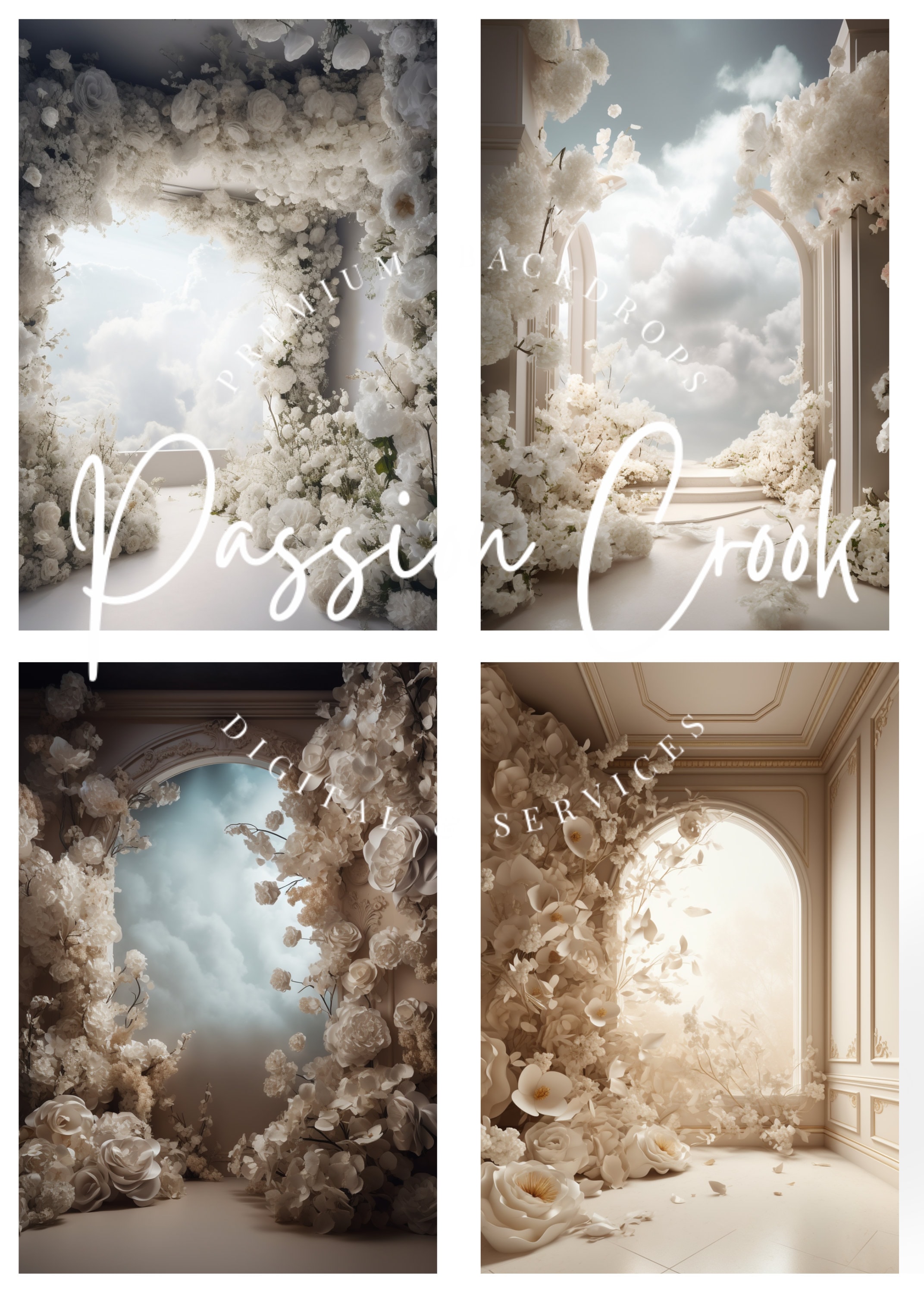 Floral Cloud Backdrop Digital Download Photo Heaven Background - Etsy