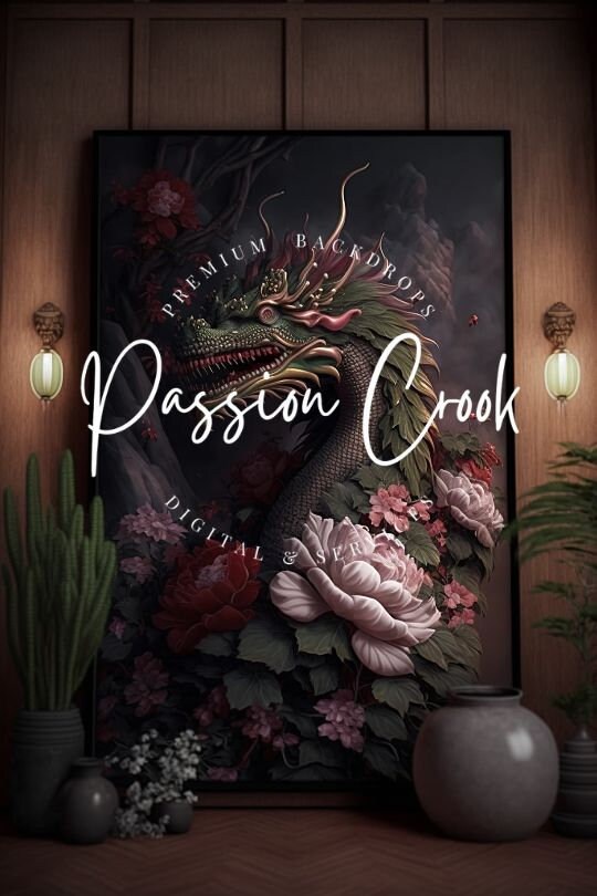 Dragon Back Drops Digital Download Photo Colorful Floral Background ...