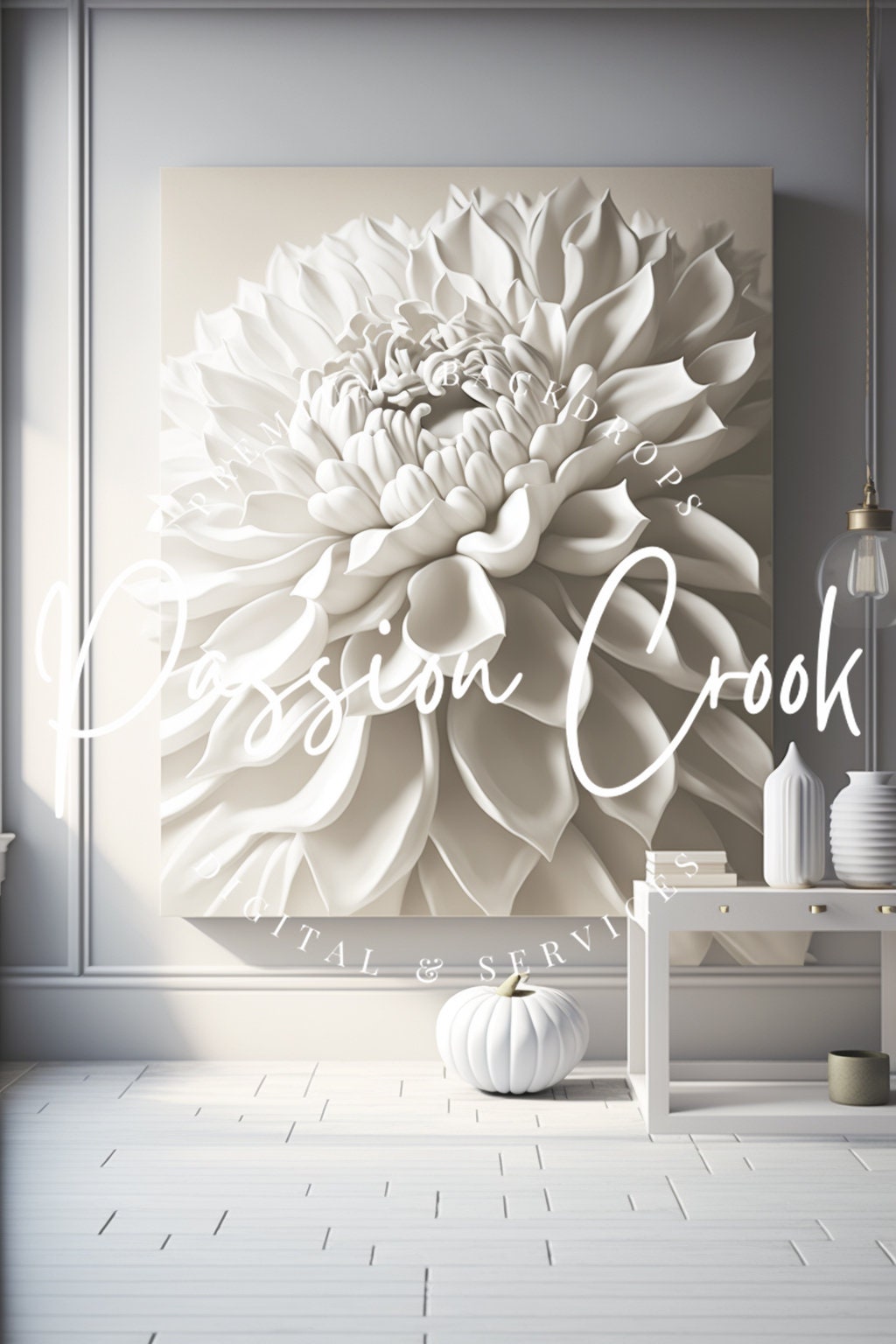 White Floral Digital Backdrops Bundle Maternity Backdrop Overlays ...