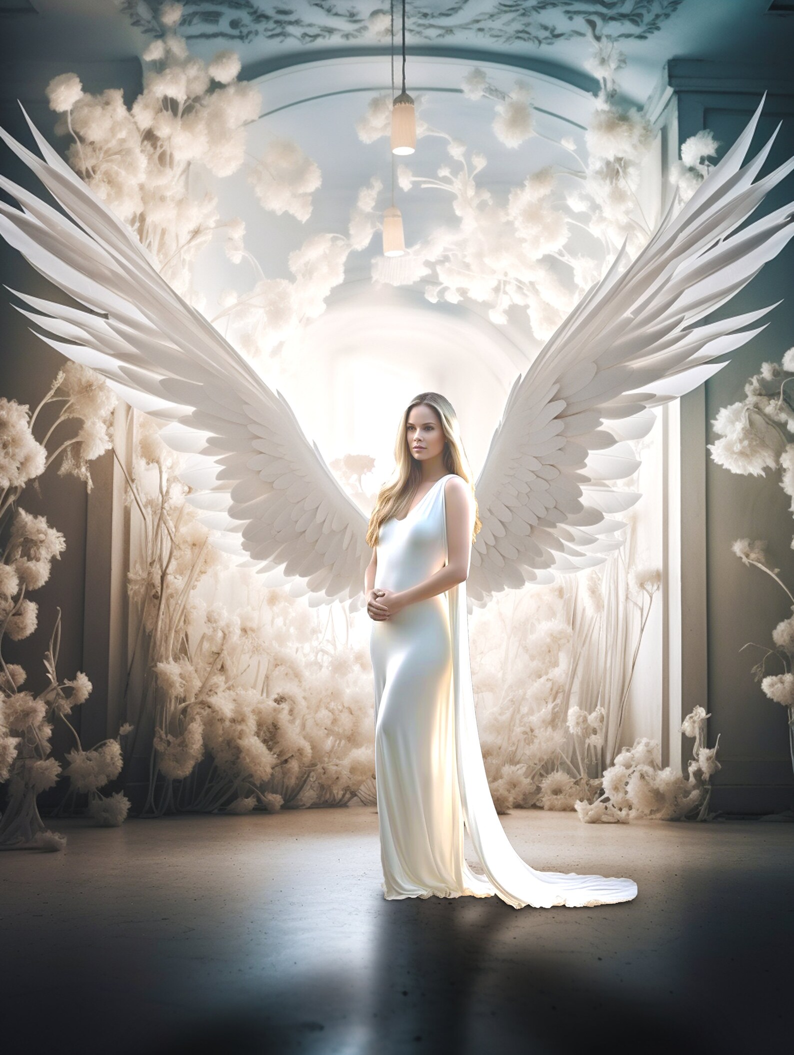 White Angel Wing Backdrop Digital Download Photo Flower Background ...