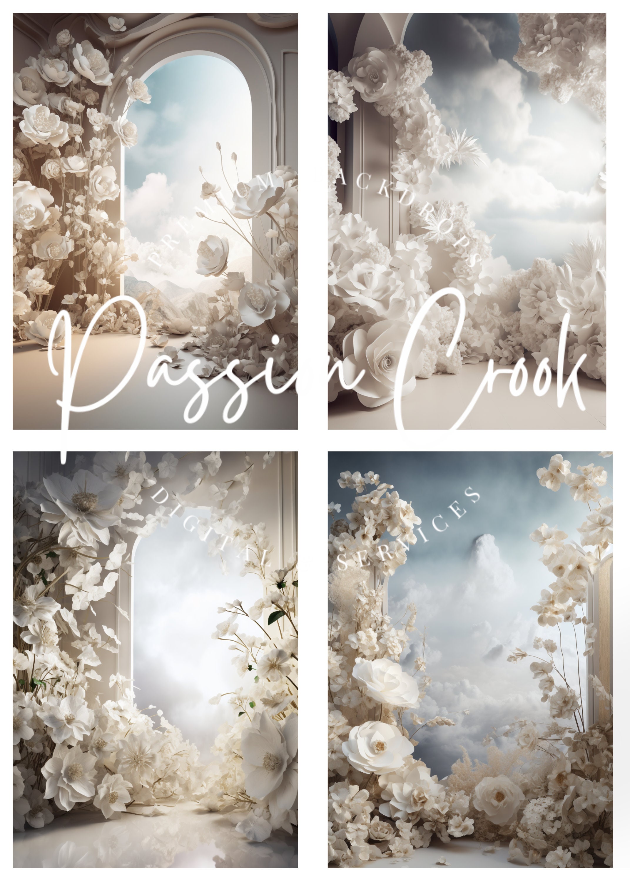 Floral Cloud Backdrop Digital Download Photo Heaven Background - Etsy