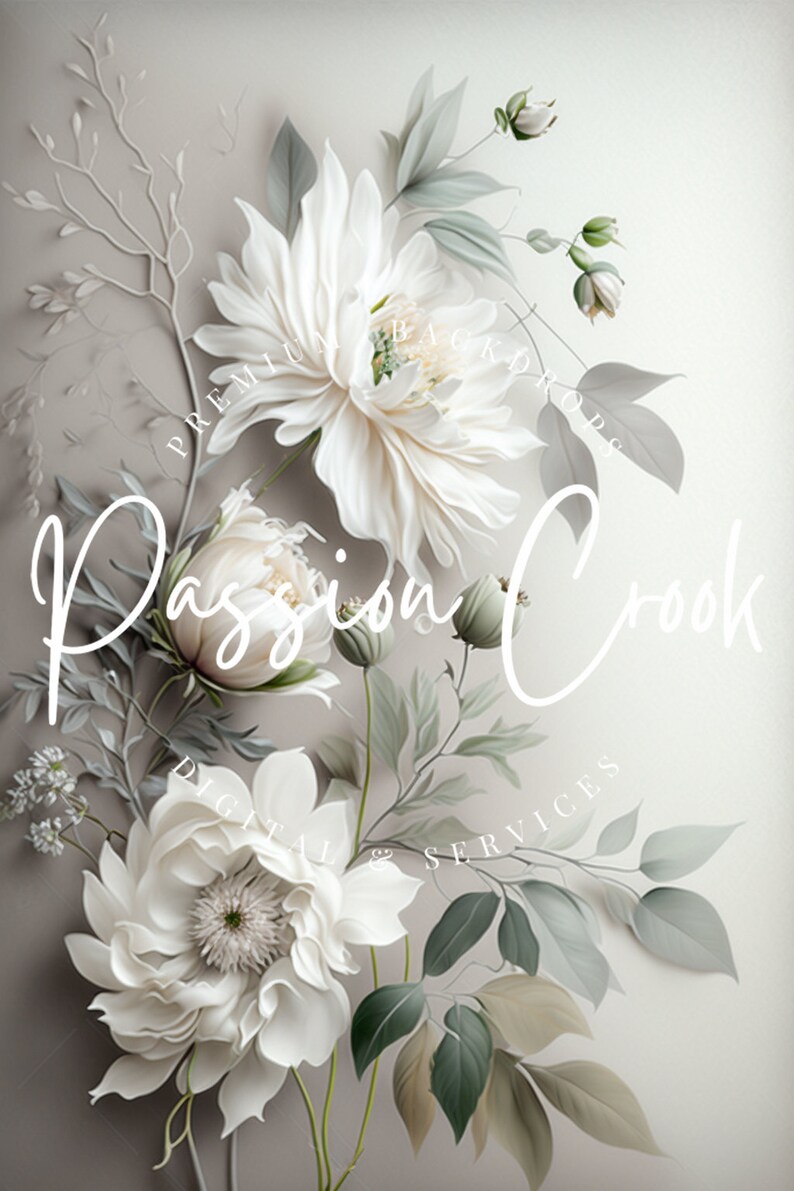 Neutral Floral Digital Backdrops Bundle Maternity Backdrop Overlays ...