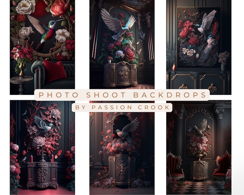 Vibrant Bird Back Drops Digital Download Photo Colorful Floral - Etsy