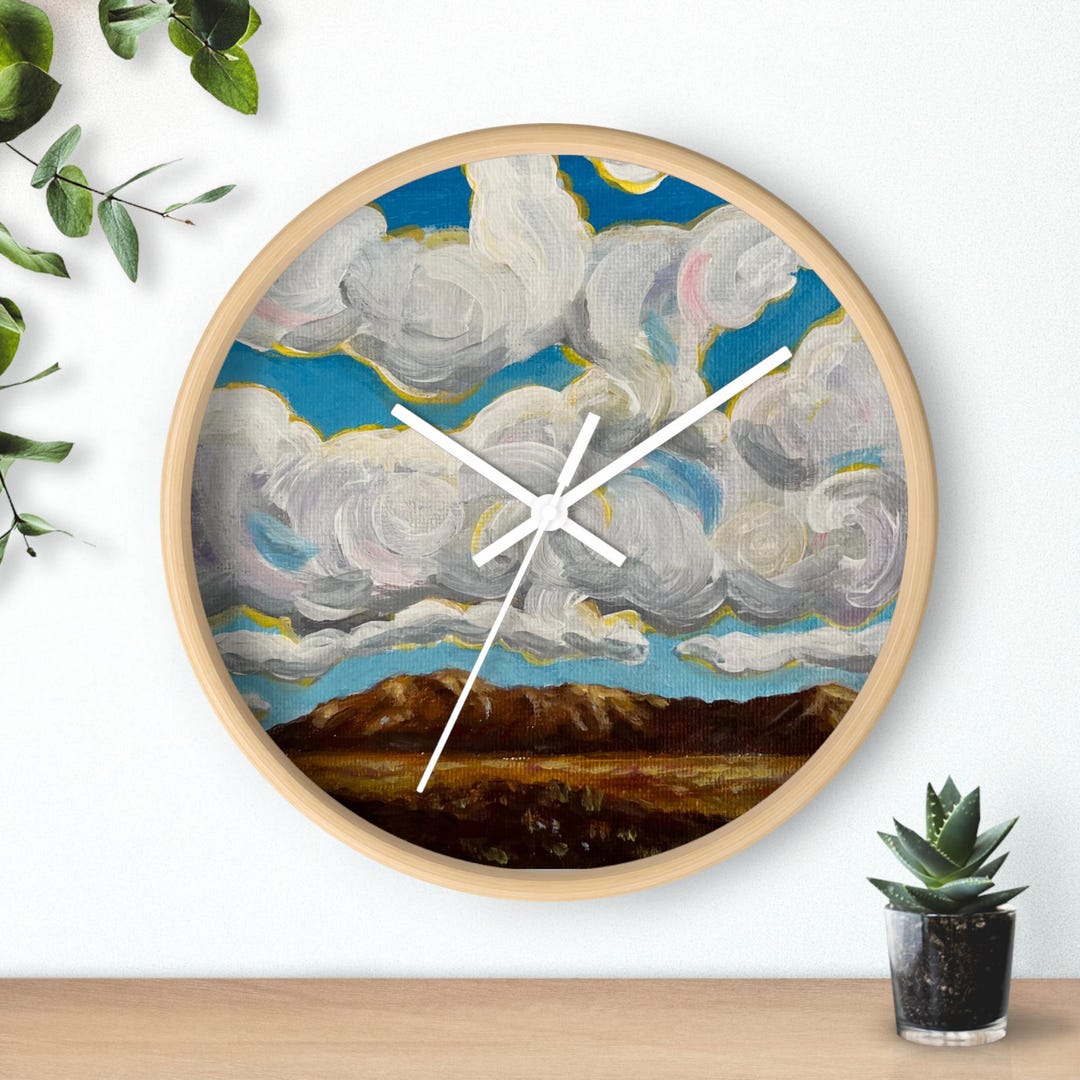 Desert Sky Wall Clock - Aesthetic Decorative Clock, Original Art Clock ...