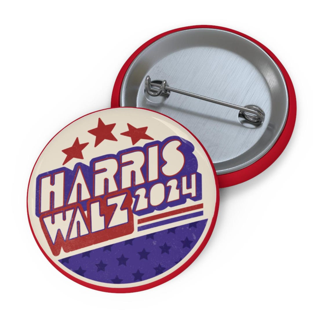 The Original Harris Walz Retro Campaign Button 1.25 Size 2024 ...