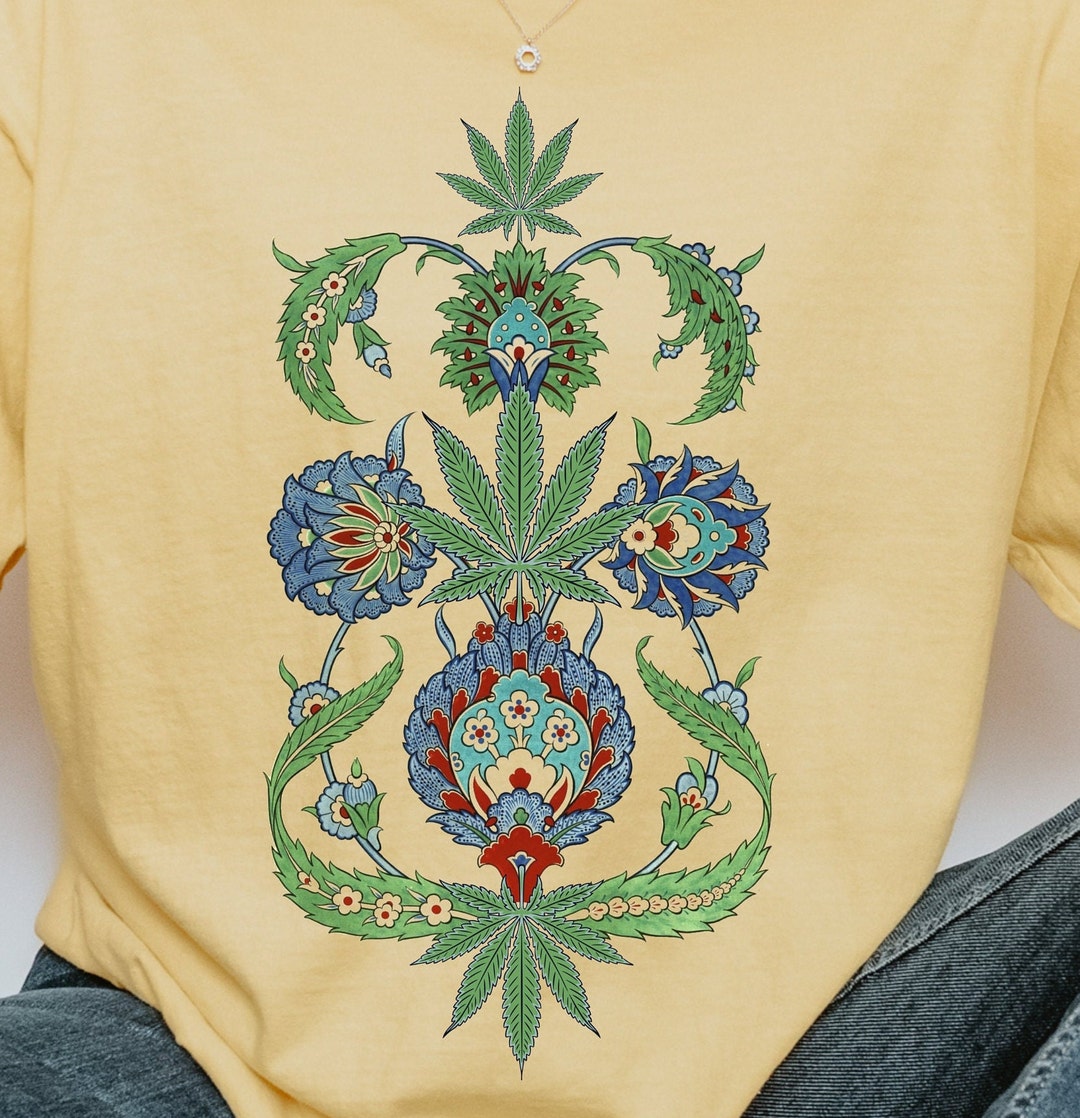 Cool Pot Shirt -weed Shirt, Pretty Stoner Shirt, Botanical Pot Shirt ...