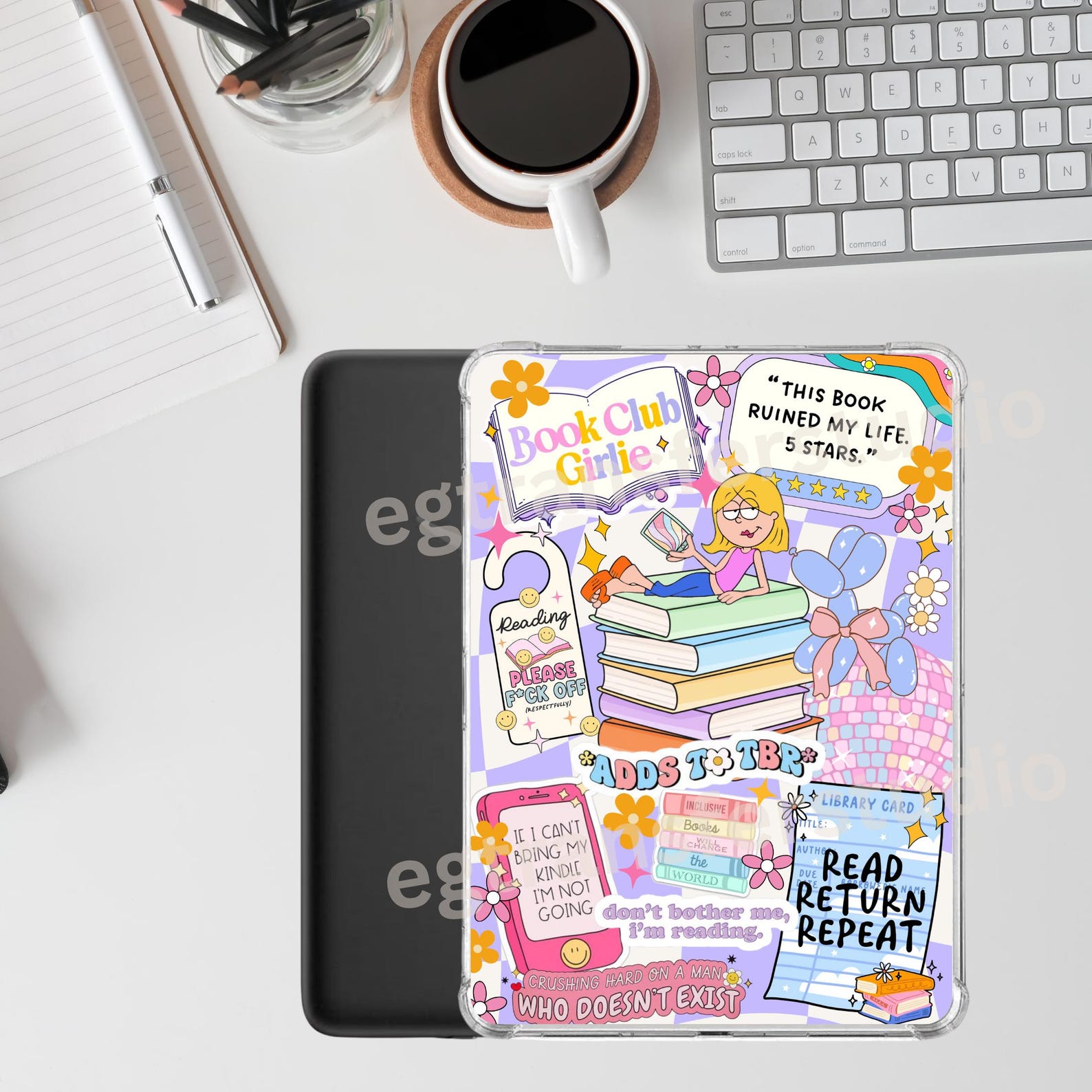 Lizzie Mcguire Book Club Kindle Insert, Cute Girlie Printable Cover ...