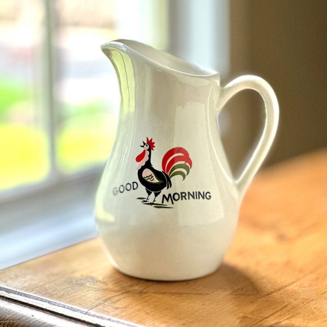 Vintage Kellogg's Milk Pitcher. Good Morning With Rooster. Collectable ...