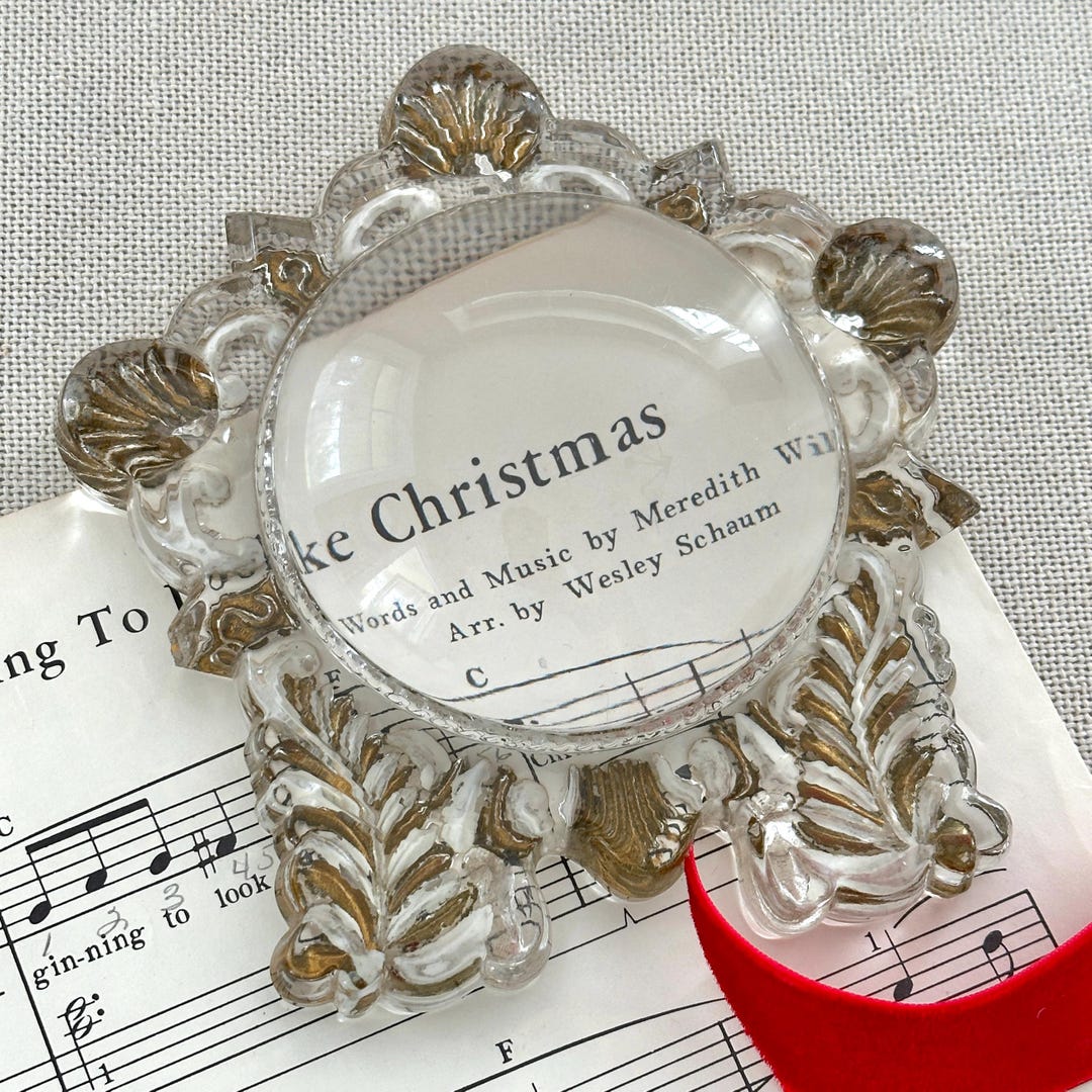 Vintage Paperweight, Picture Frame Stand, Victorian Magnifying Goofus ...