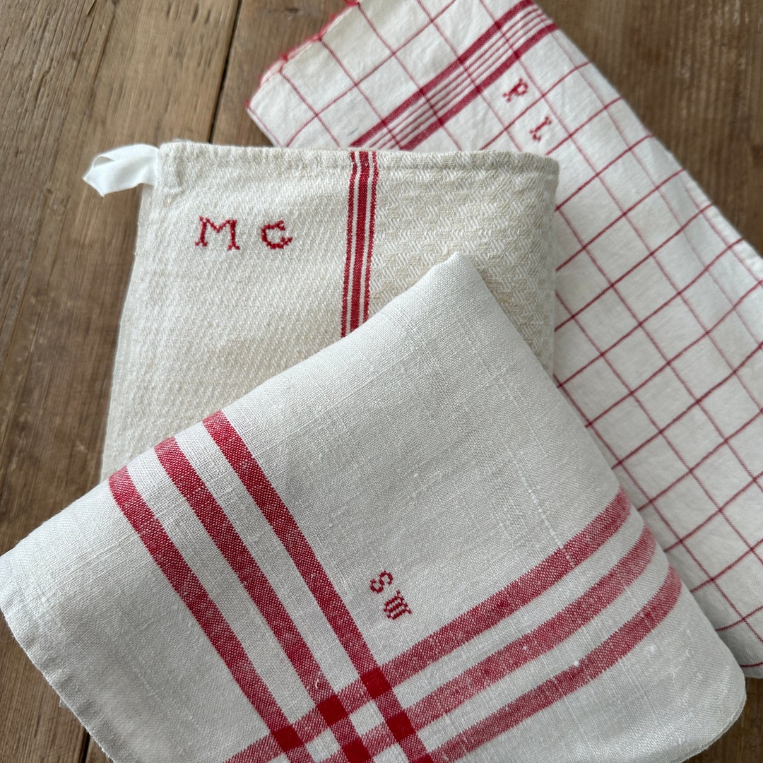 Vintage French Tea Towels, Linen Metis Torchons, Ships Fast From US ...