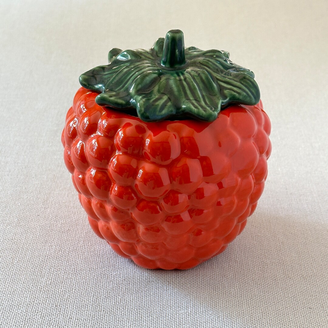 Vintage Raspberry, Small Strawberry Canister, Jar, Container. House of ...