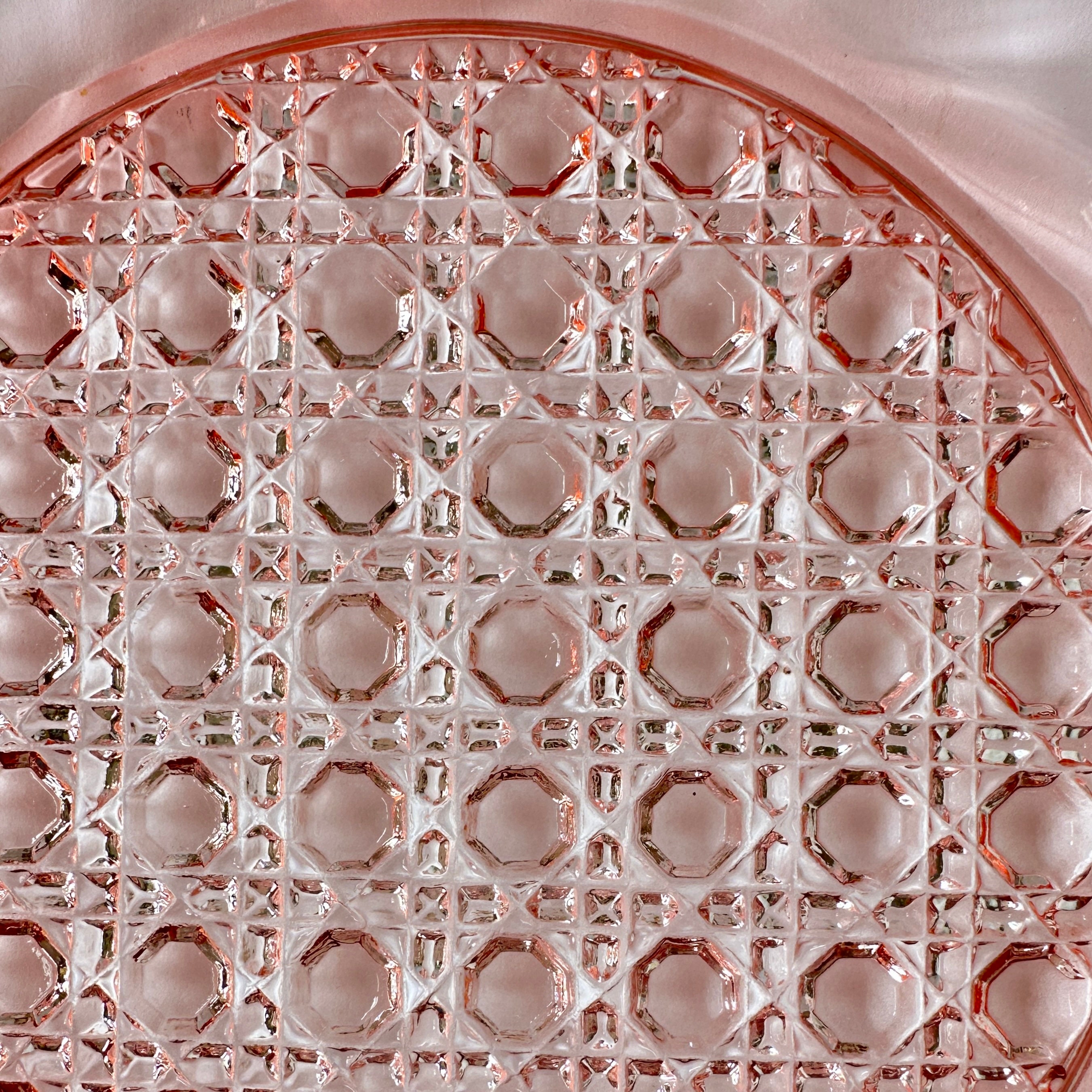 Vintage Pink Depression Glass Tray, Lancaster Glass Co, Sunshine ...