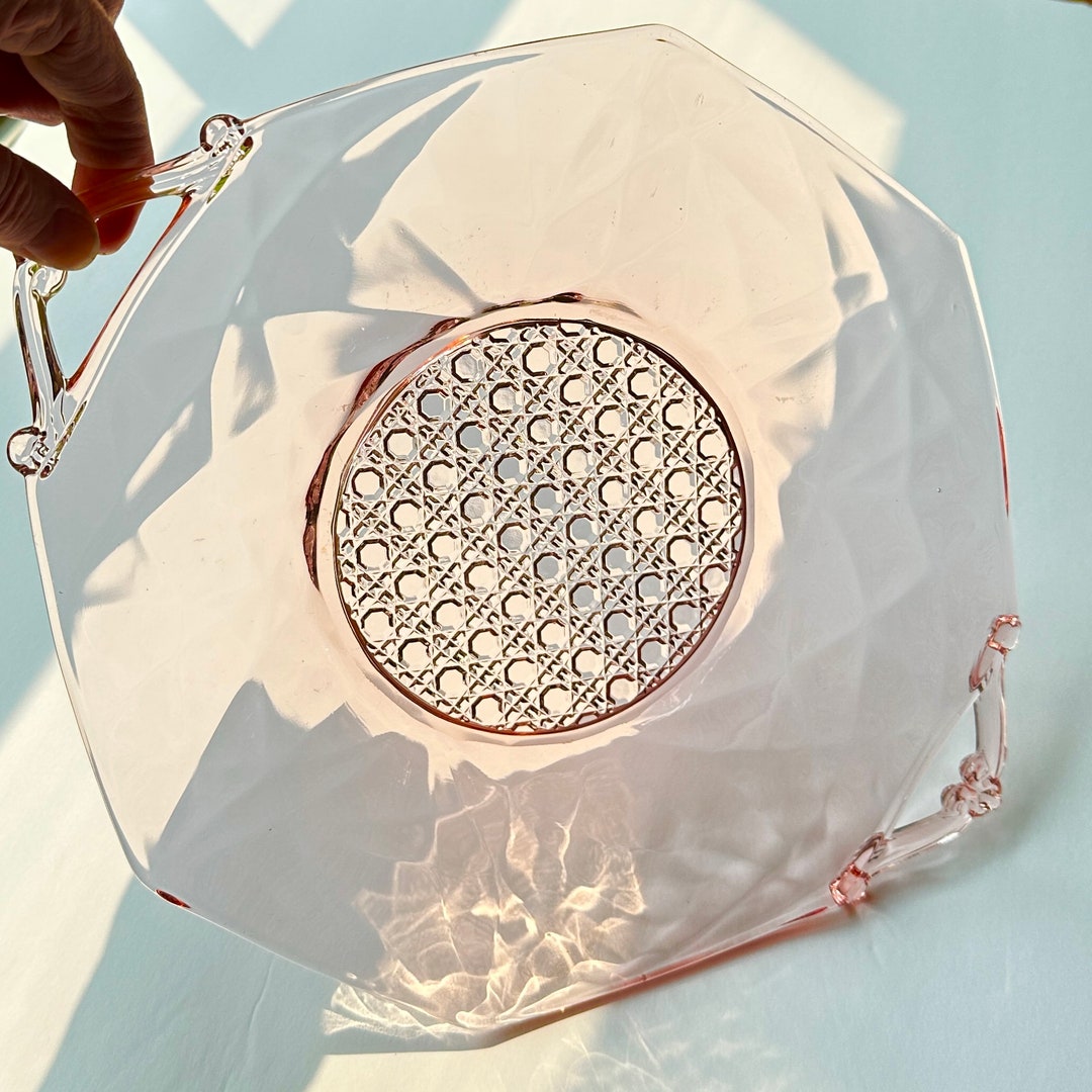 Vintage Pink Depression Glass Tray Lancaster Glass Co - Etsy