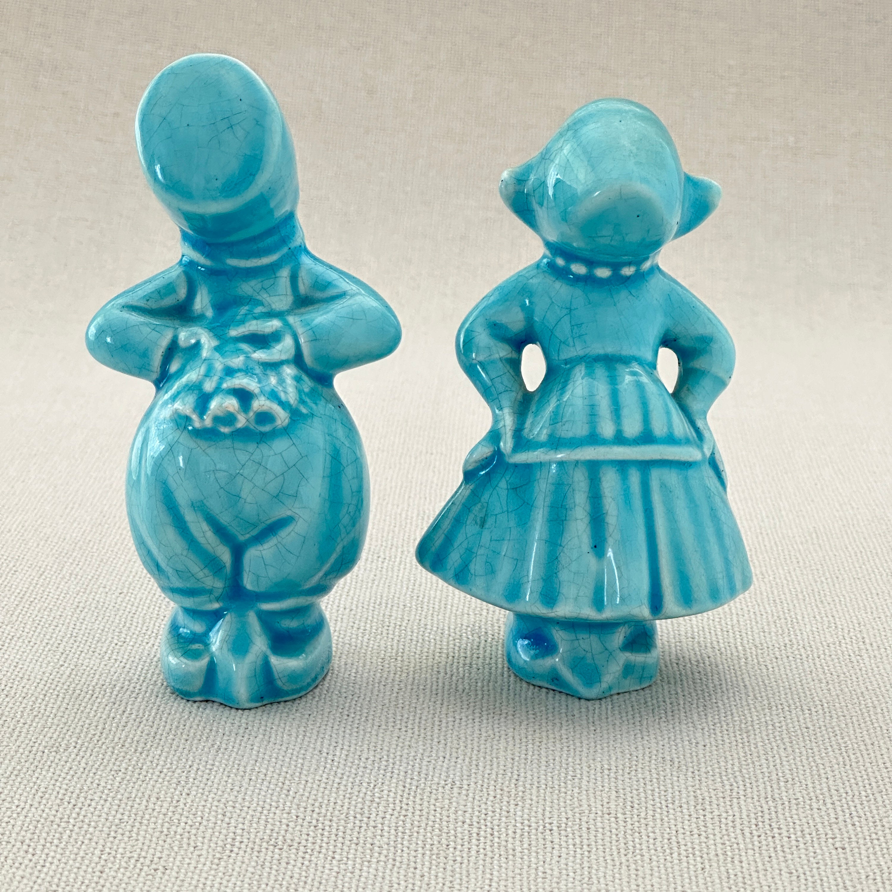 Vintage Holland Dutch Kissing Figurines, Aqua Blue. - Etsy