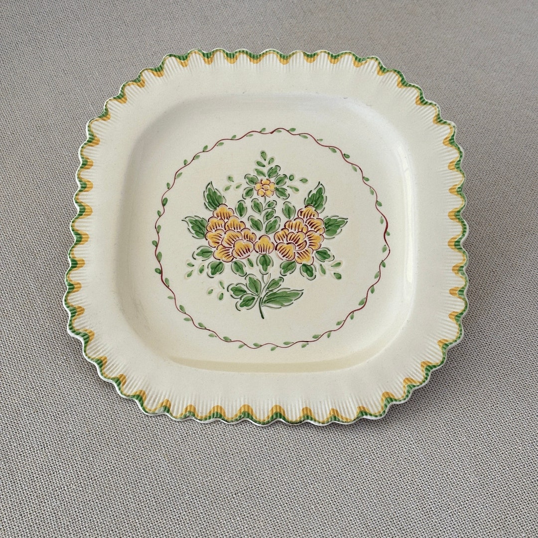 Vintage Adams Titian Ware in Royal Ivory. Rare Square Shape, Floral ...