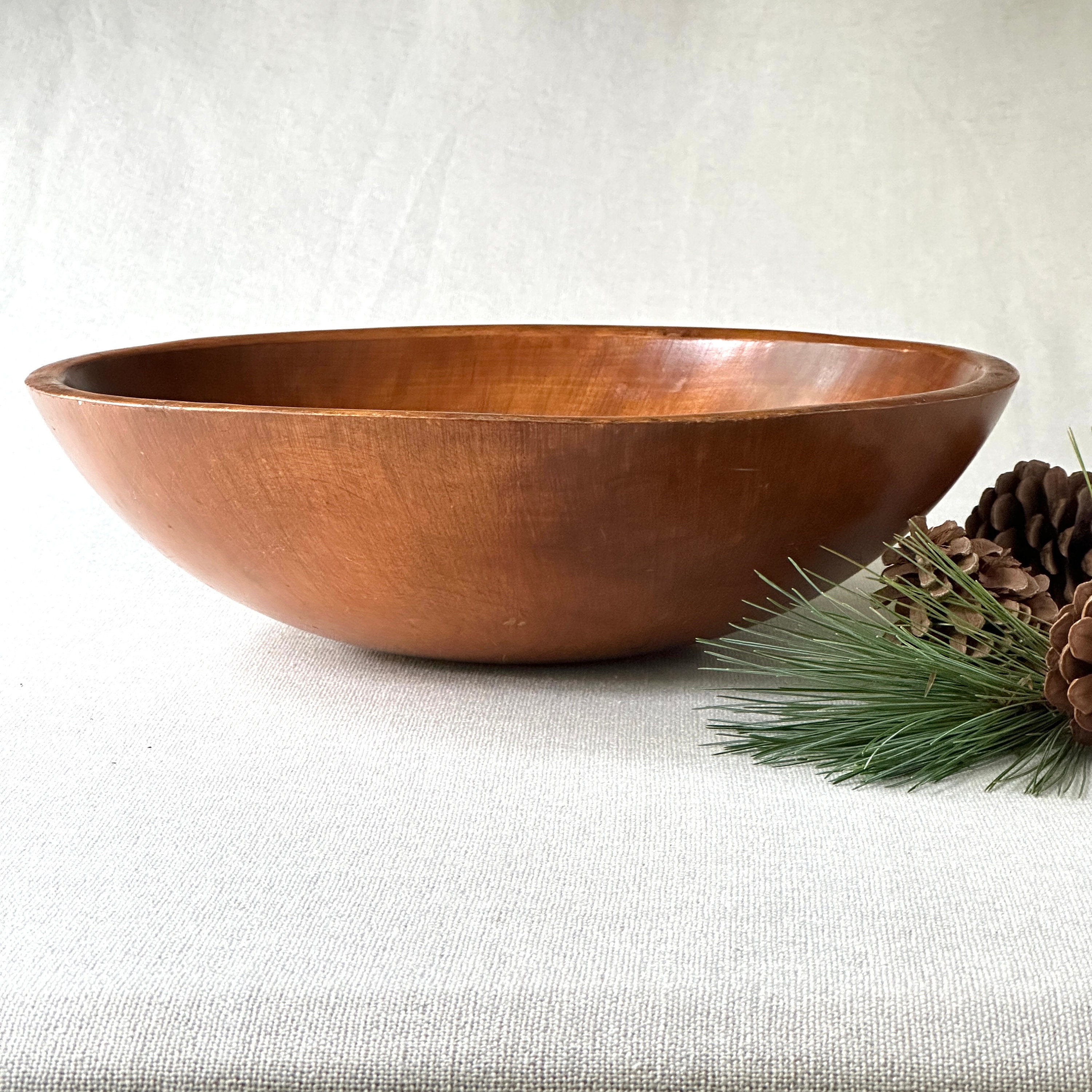 Vintage Large Wood Bowl With Beautiful Graining. - Etsy