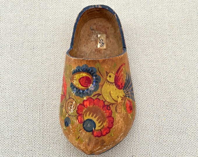 Vintage Handpainted Wood Child's Clog: Norwegian Primitive Decor - Etsy