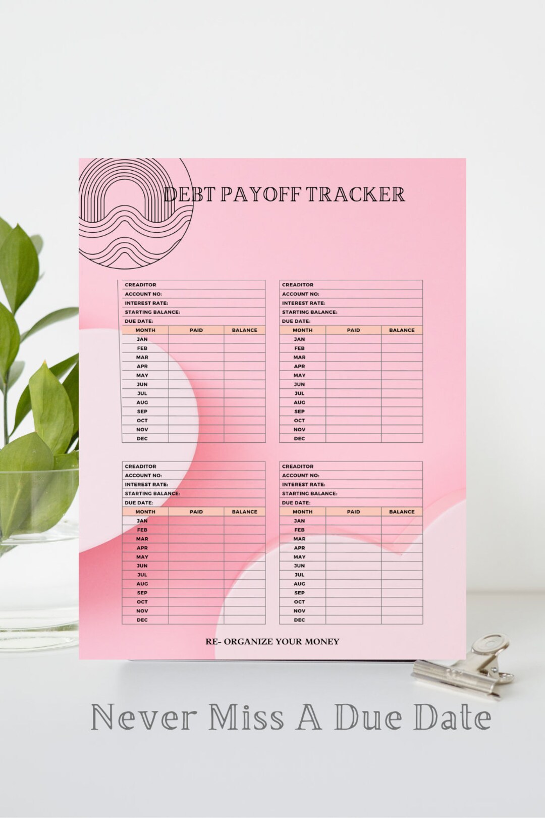 Debt Payoff Tracker Printable, Bill Tracker Printable, Digital PDF ...
