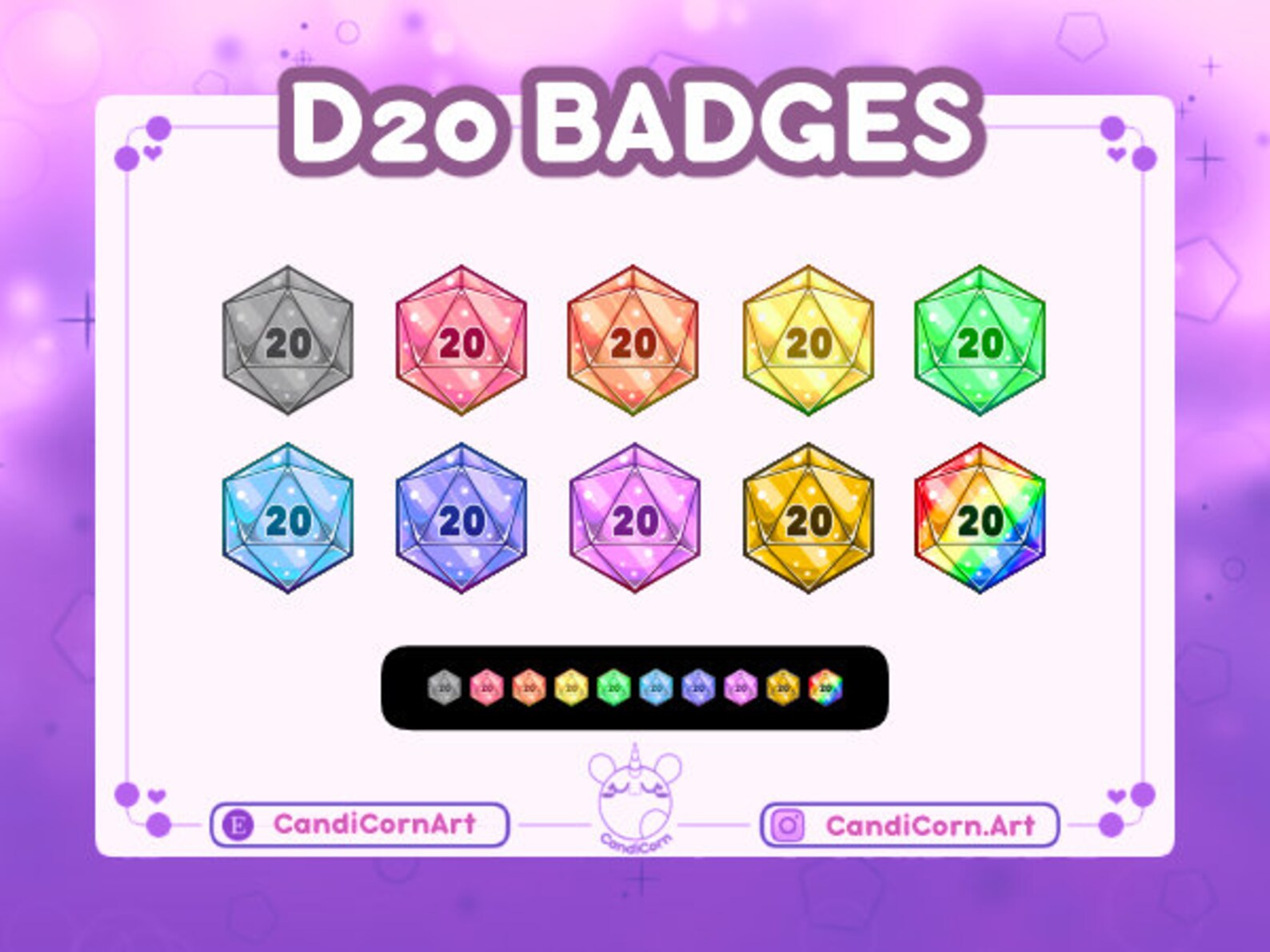 D20 Badges Twitch / Twitch Emote / Graphics for Stream / Streamer ...