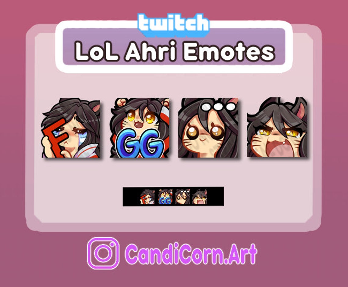Ahri Twitch Emotes / Emote Twitch / Twitch Emote / Graphics for Stream ...